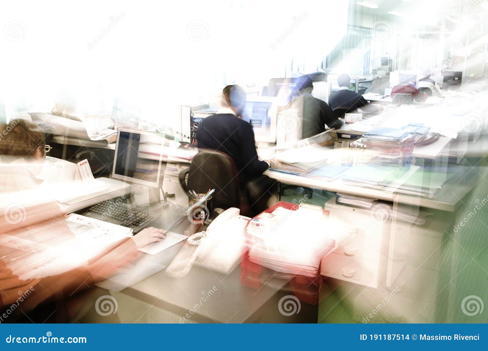 False Explosion Inside an Office with People at Work Stock Photo ...