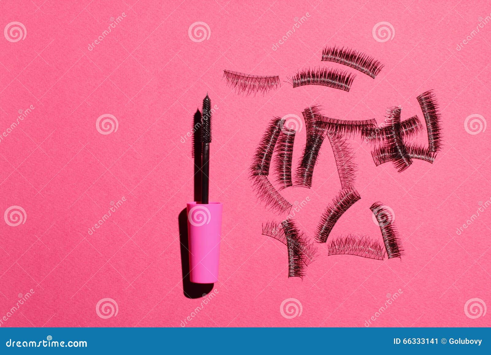 False Eyelashes and Mascara. Advertising Cosmetic Set Stock Image ...