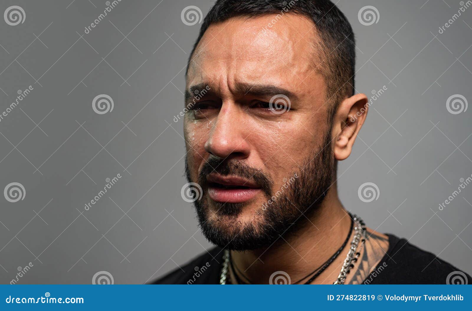 False Imagination of Masculinity. Crying Man. Over-emotional Situation ...