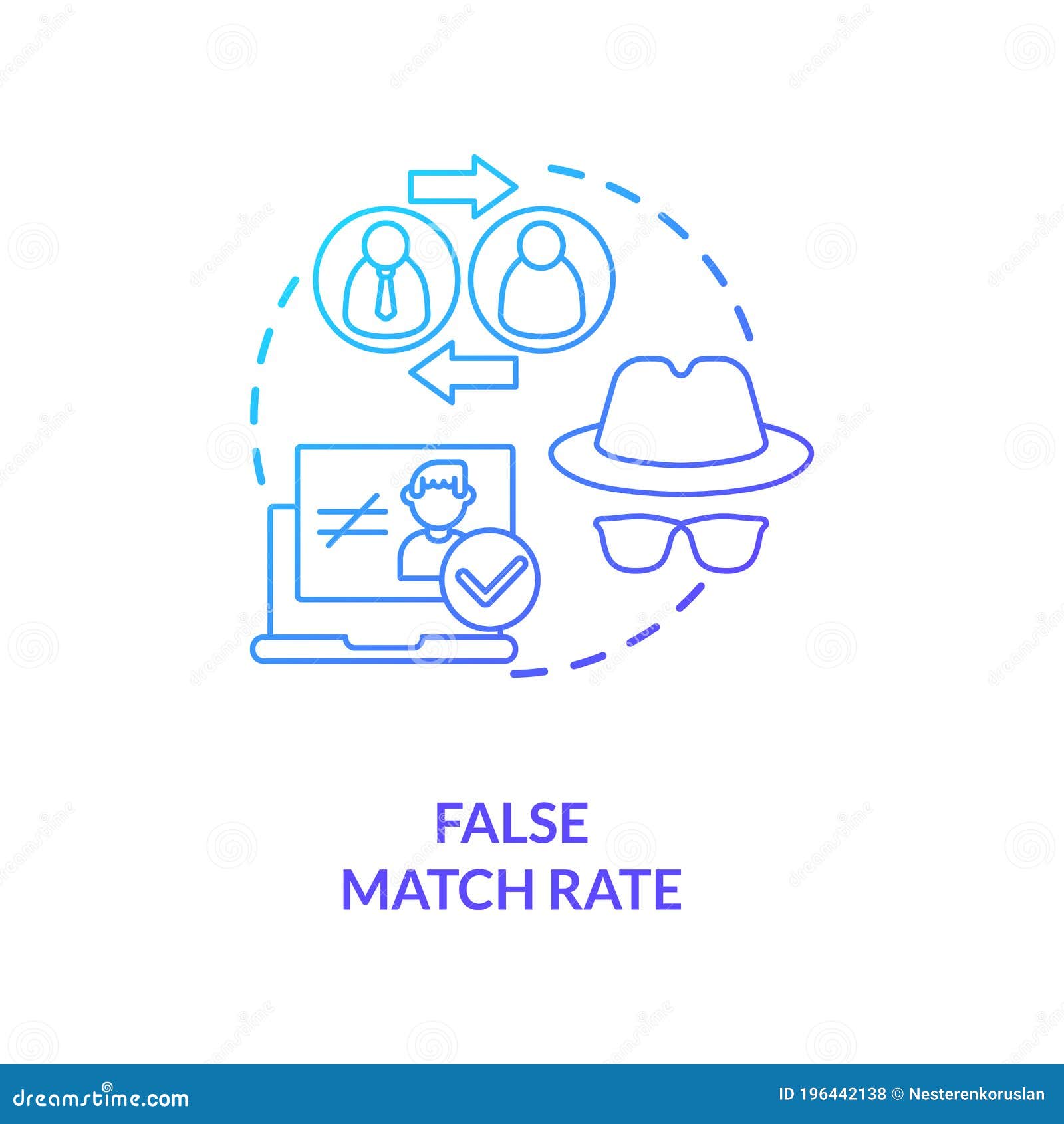False Match Rate Concept Icon Stock Vector - Illustration of circle ...