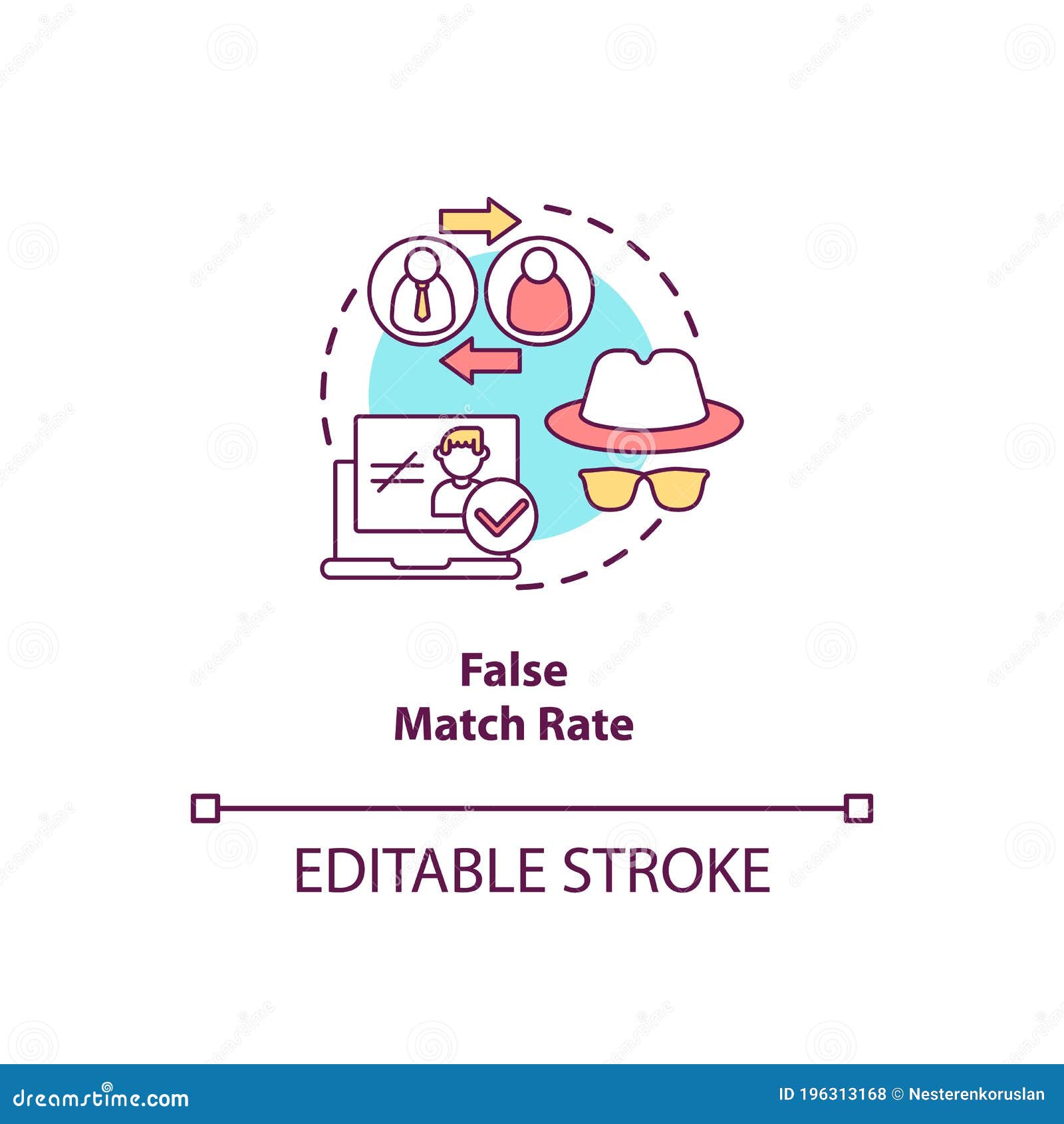 False Match Rate Concept Icon Stock Vector - Illustration of line ...
