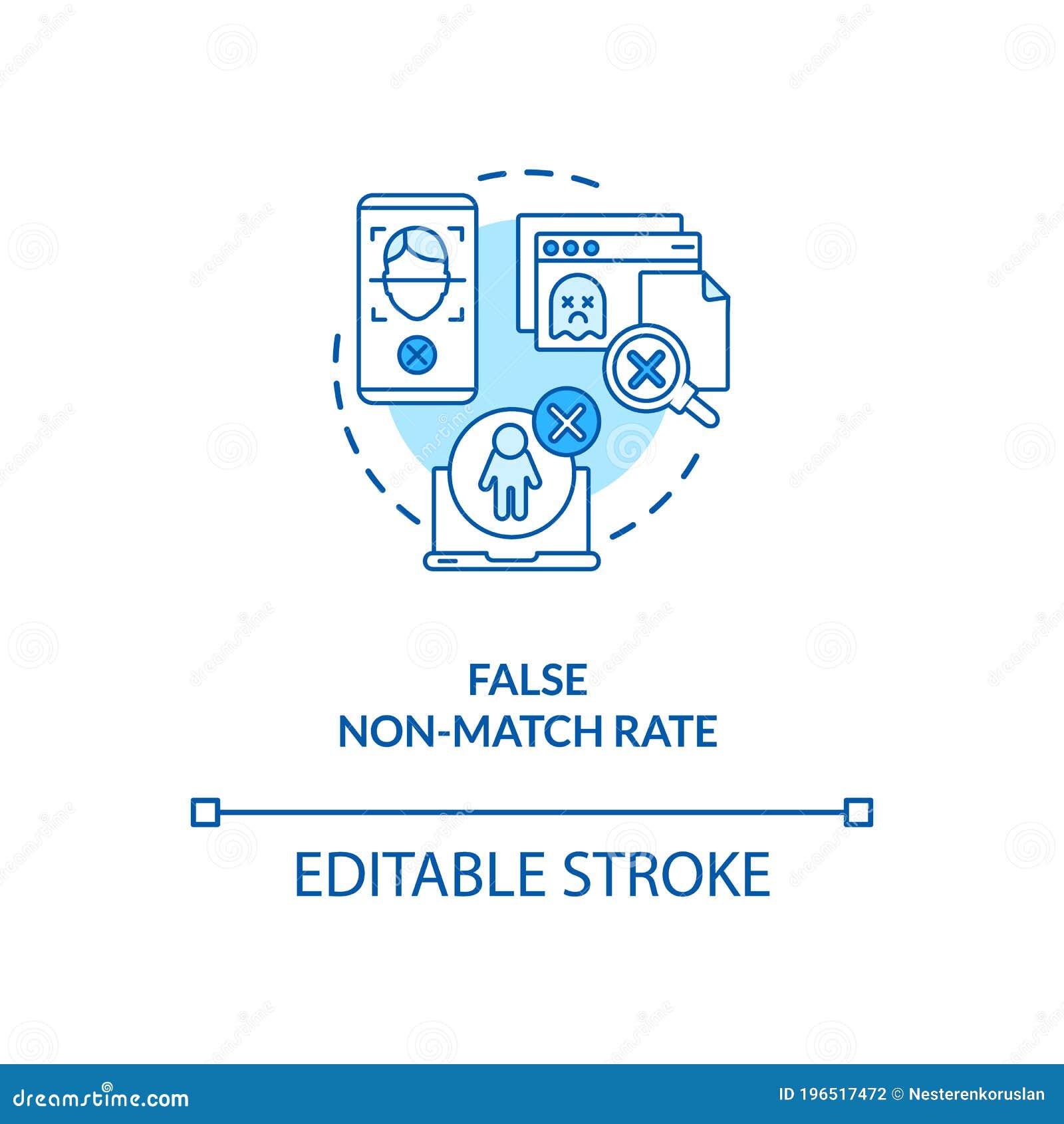 False Non-match Rate Concept Icon Stock Vector - Illustration of linear ...