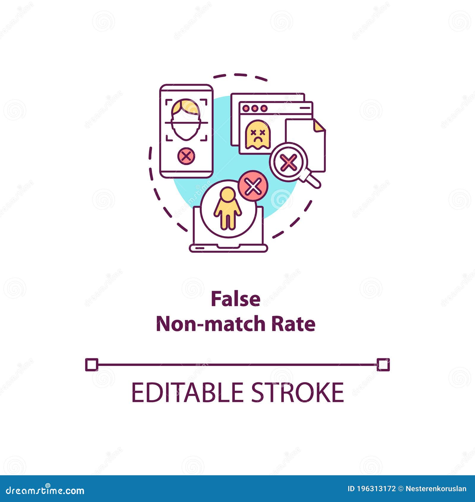 False Non-match Rate Concept Icon Stock Vector - Illustration of linear ...