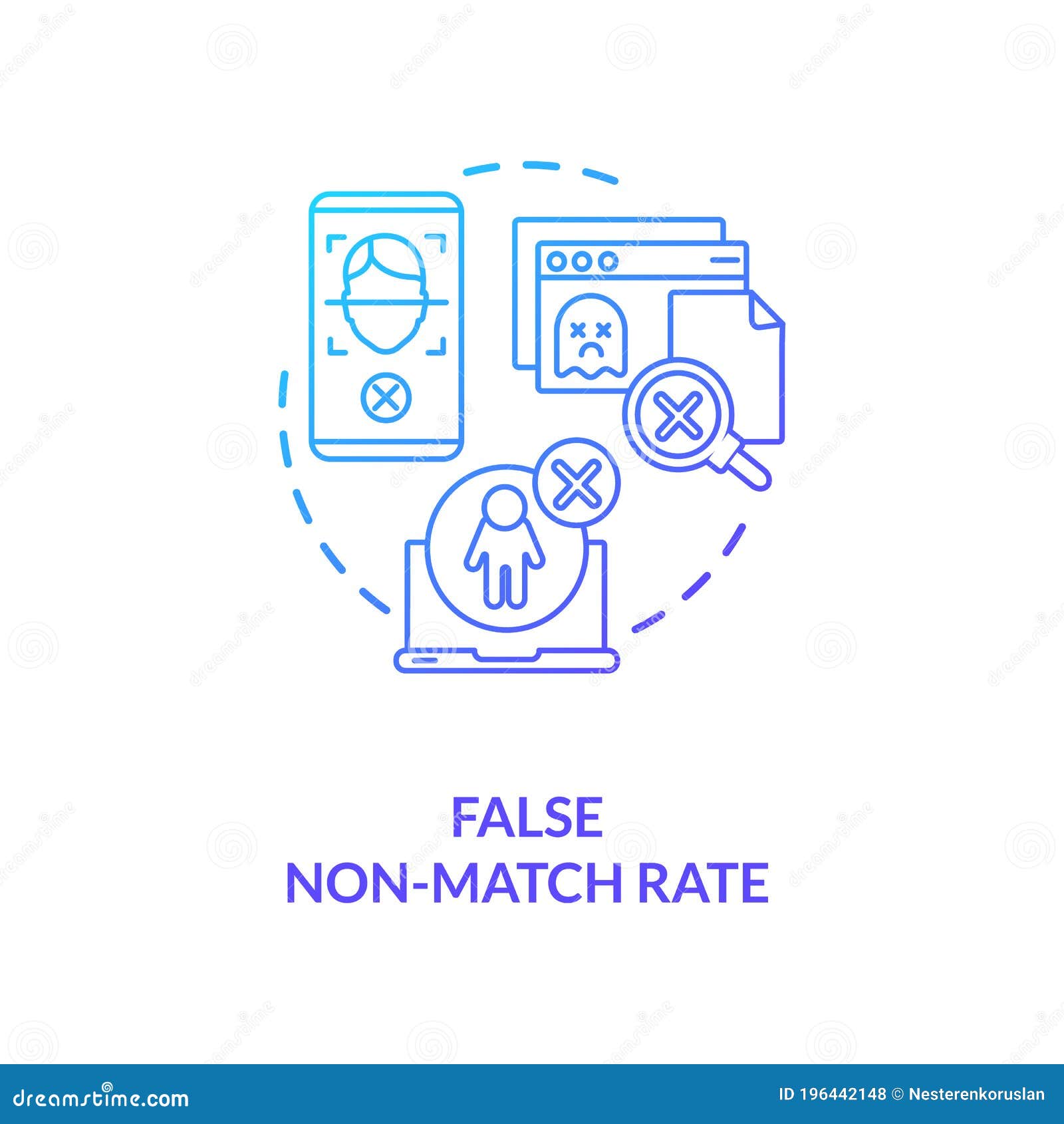 False Non-match Rate Concept Icon Stock Vector - Illustration of access ...