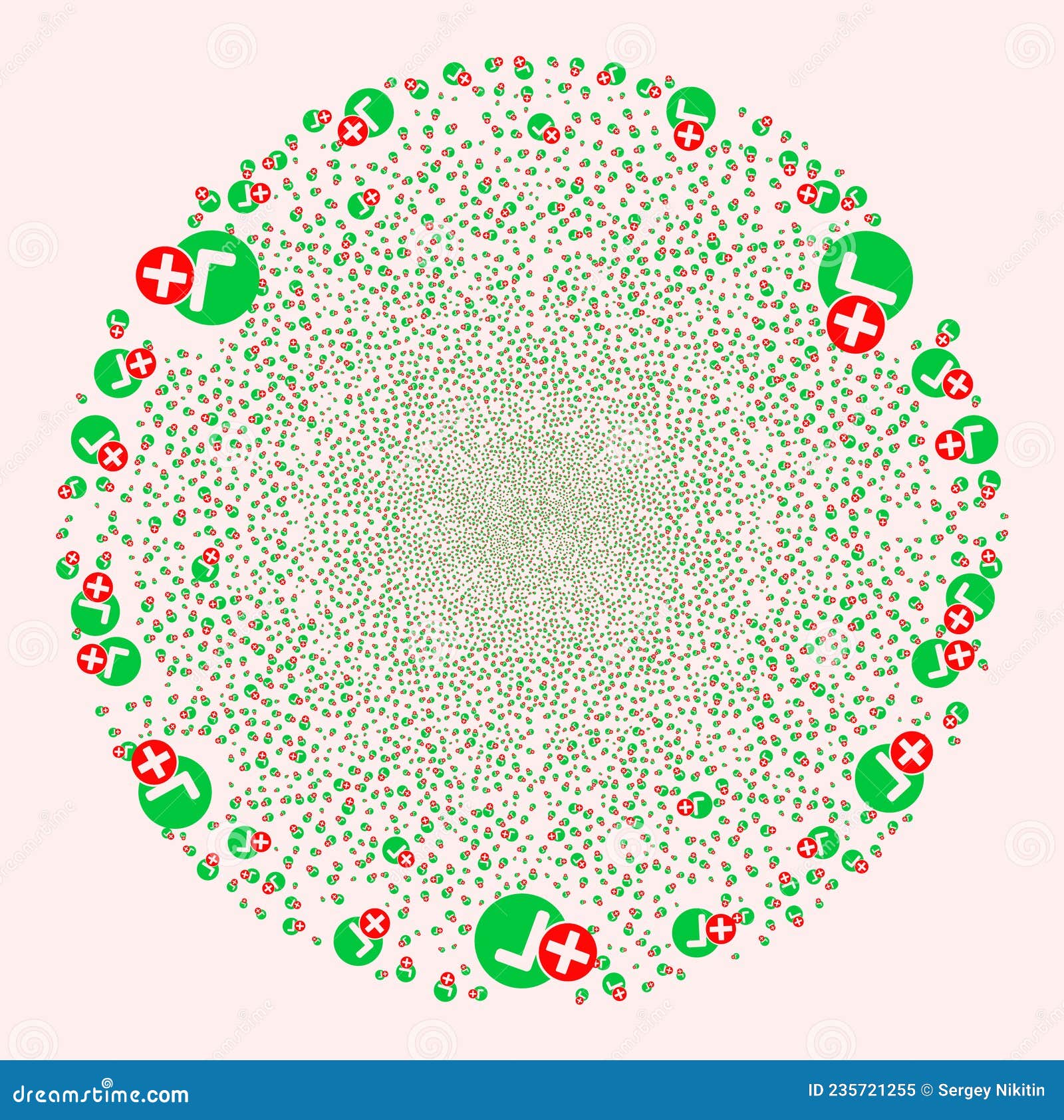 False Positive Icon Collage Fireworks Round Cluster Stock Vector ...