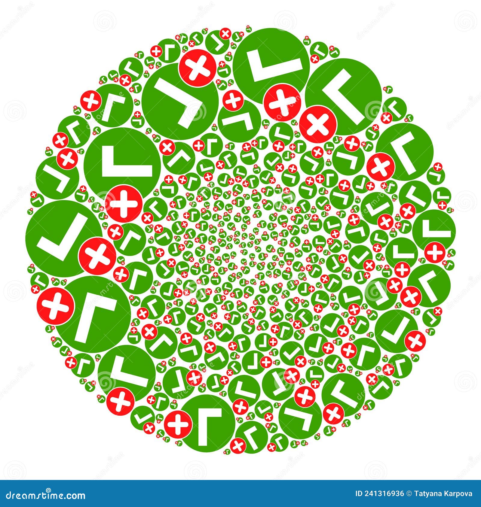 False Positive Icon Spheric Cluster Collage Stock Vector - Illustration ...