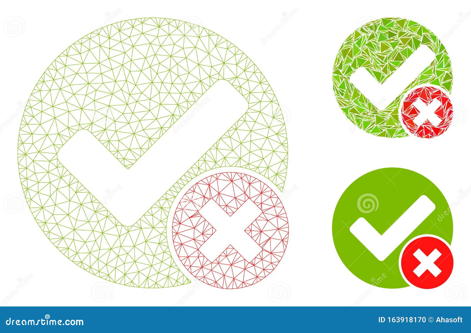 False Positive Vector Mesh Carcass Model and Triangle Mosaic Icon Stock ...