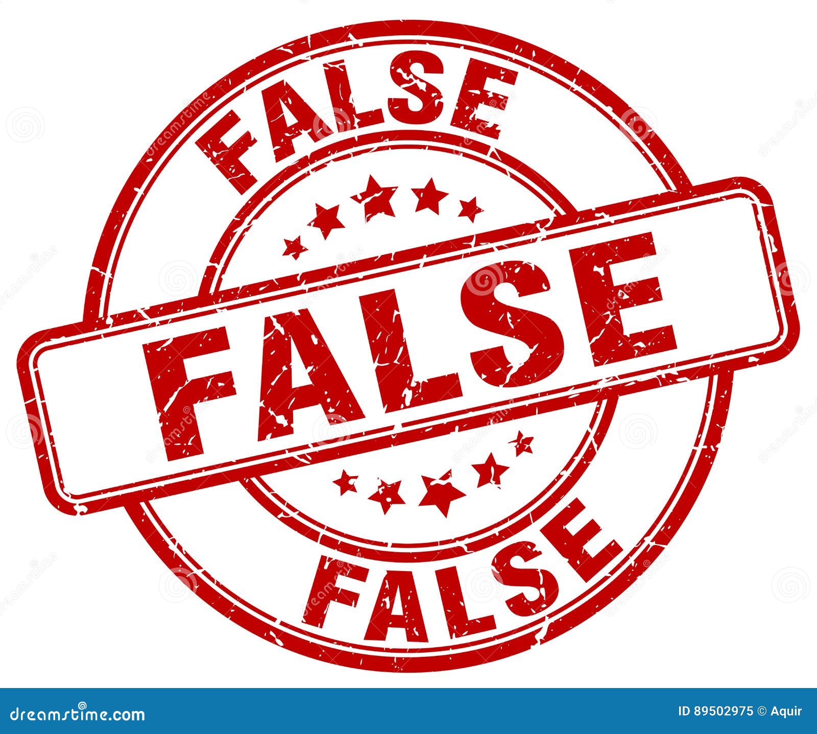 False Red Grunge Round Rubber Stamp Stock Vector - Illustration of ...