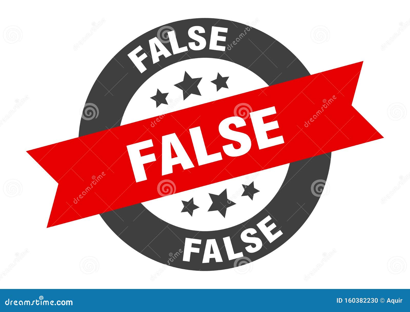 False sign stock vector. Illustration of seal, badge - 160382230