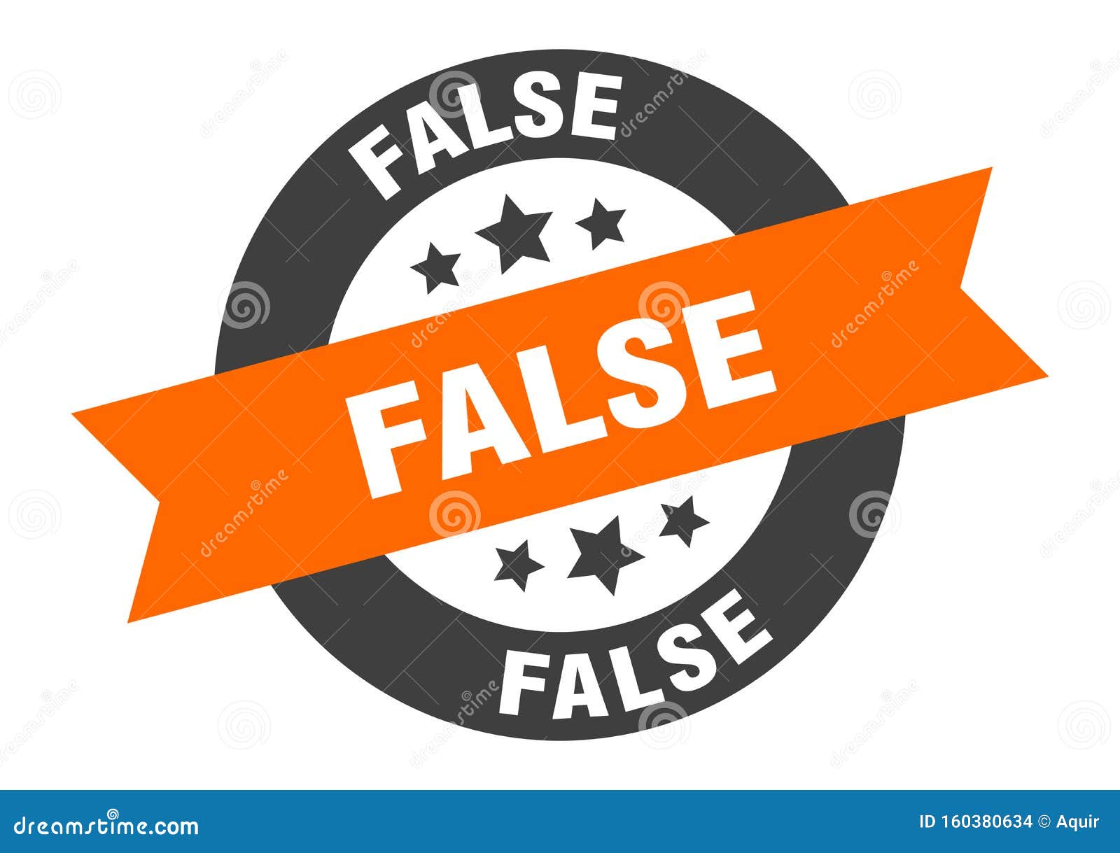 False sign stock vector. Illustration of ribbon, band - 160380634