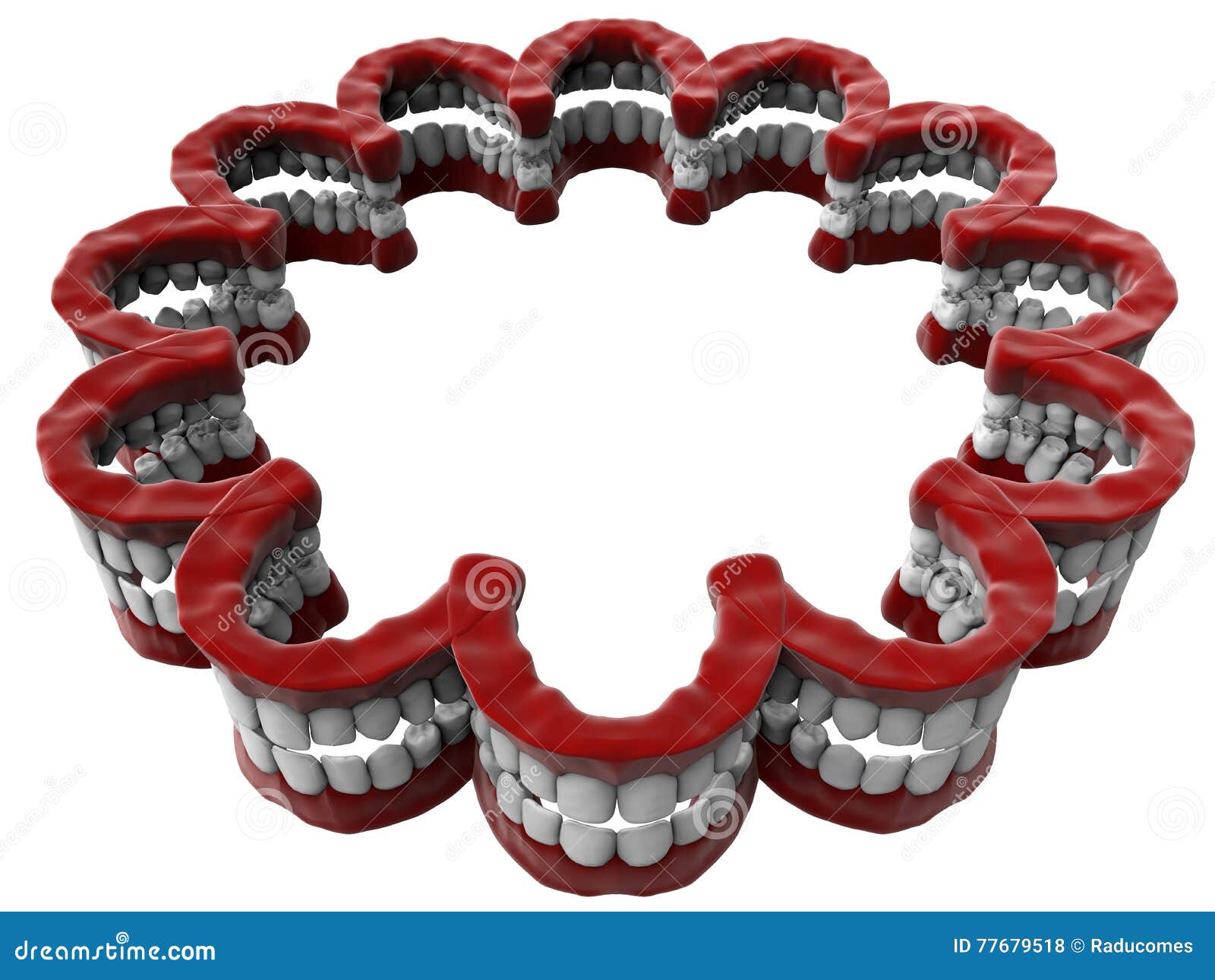 False teeth circular array stock illustration. Illustration of medical ...