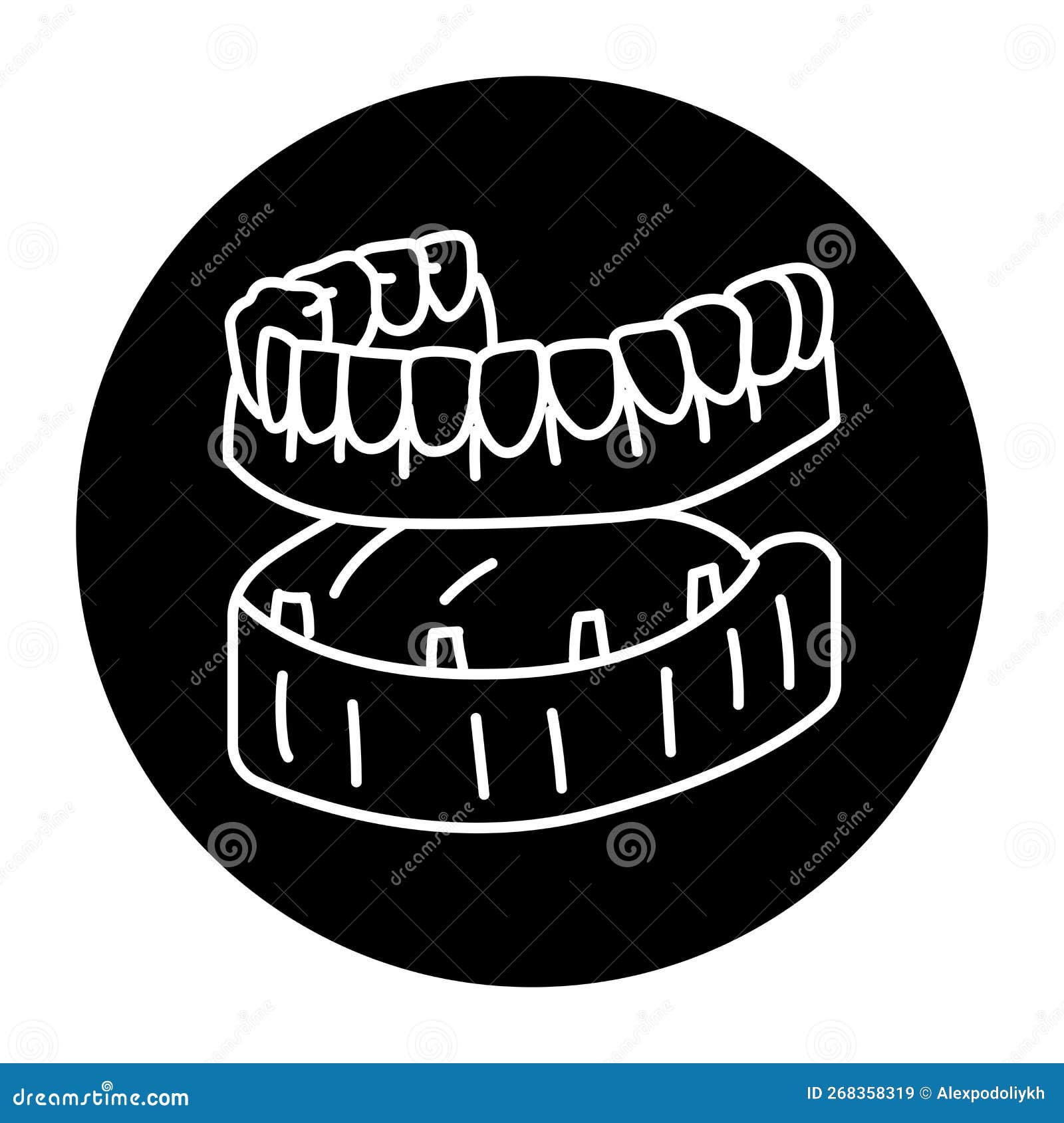 False Teeth Line Icon. Dental Prosthetic Stock Vector - Illustration of ...
