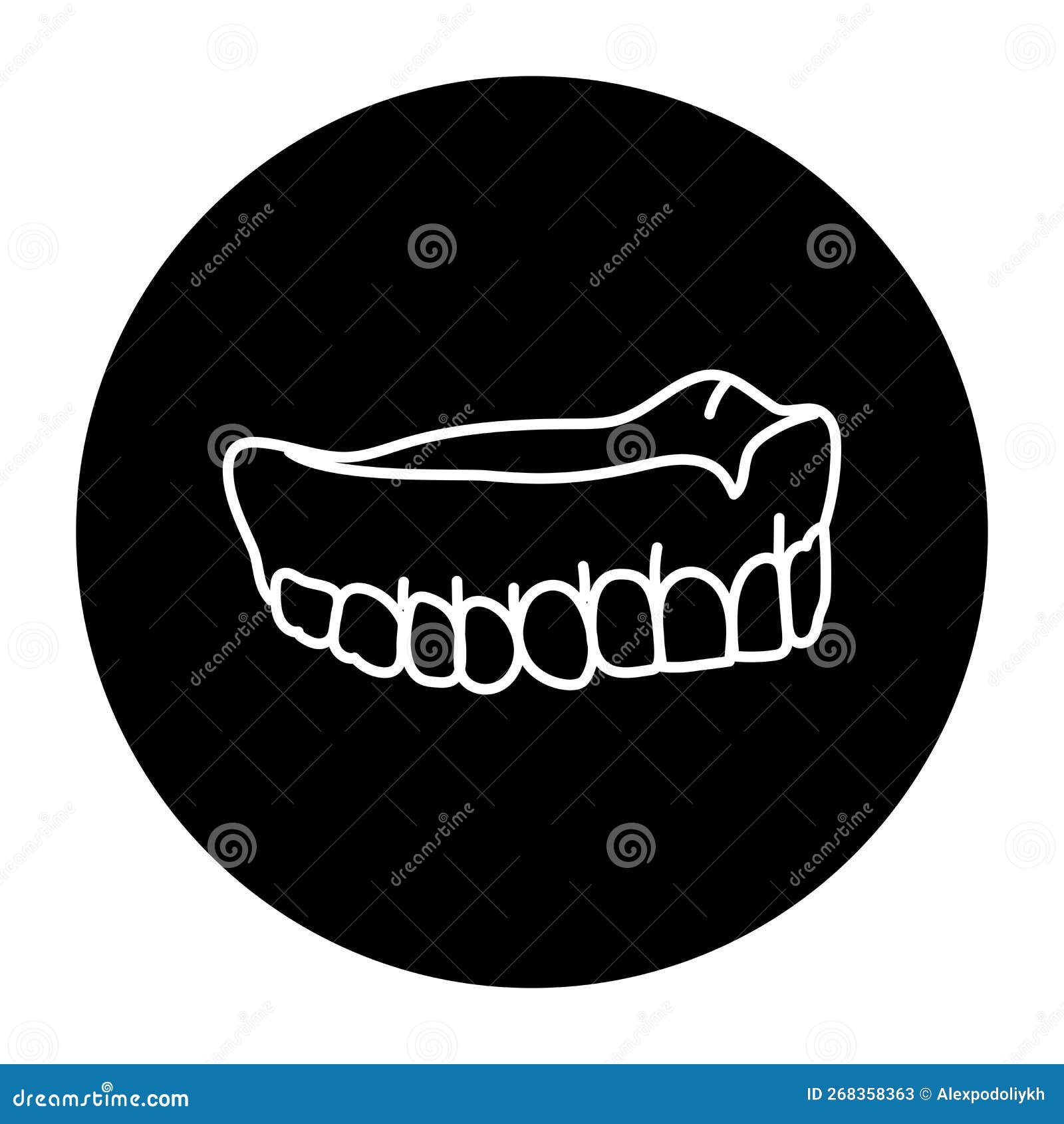 False Teeth Line Icon. Dental Prosthetic Stock Vector - Illustration of ...