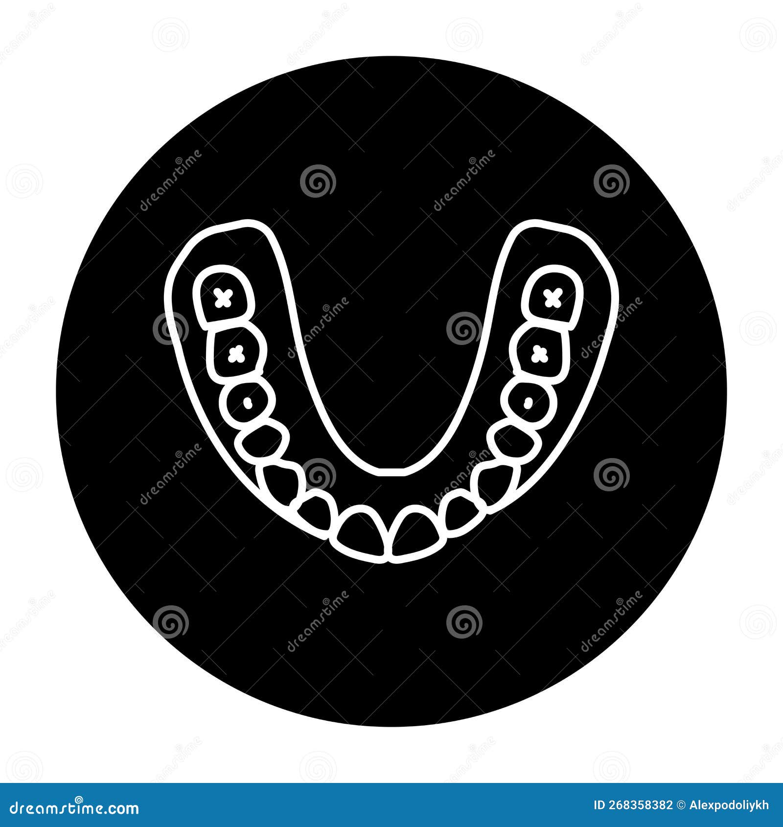 False Teeth Line Icon. Dental Prosthetic Stock Vector - Illustration of ...