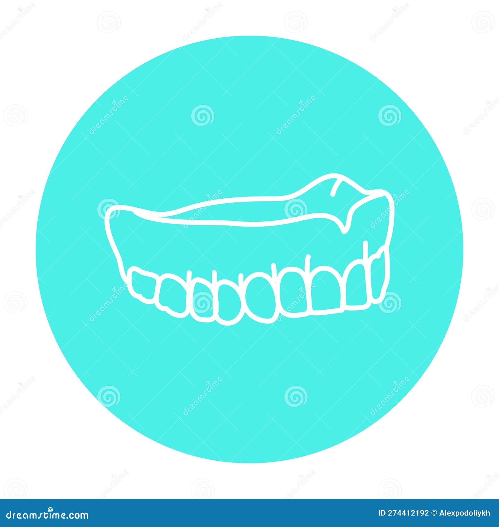 False Teeth Line Icon. Dental Prosthetic Stock Vector - Illustration of ...