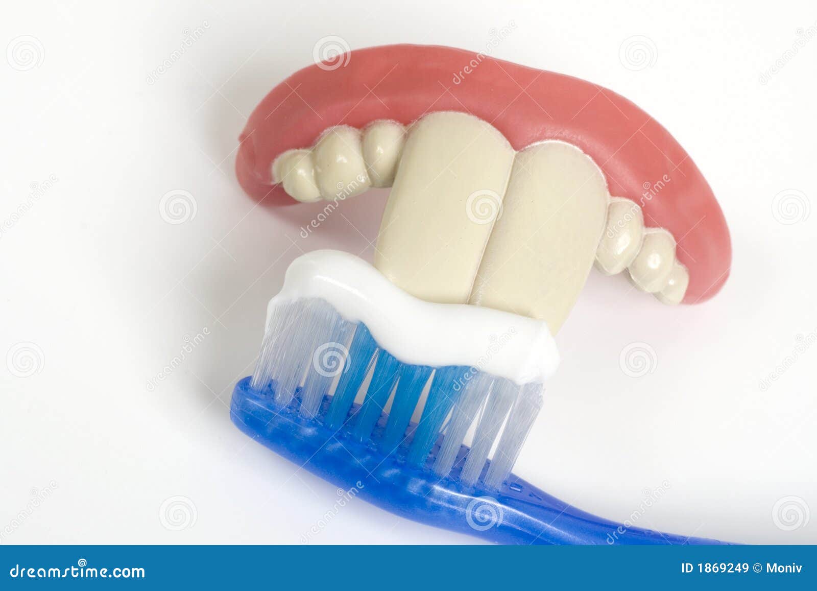 False teeth and toothbrush stock image. Image of ritual - 1869249