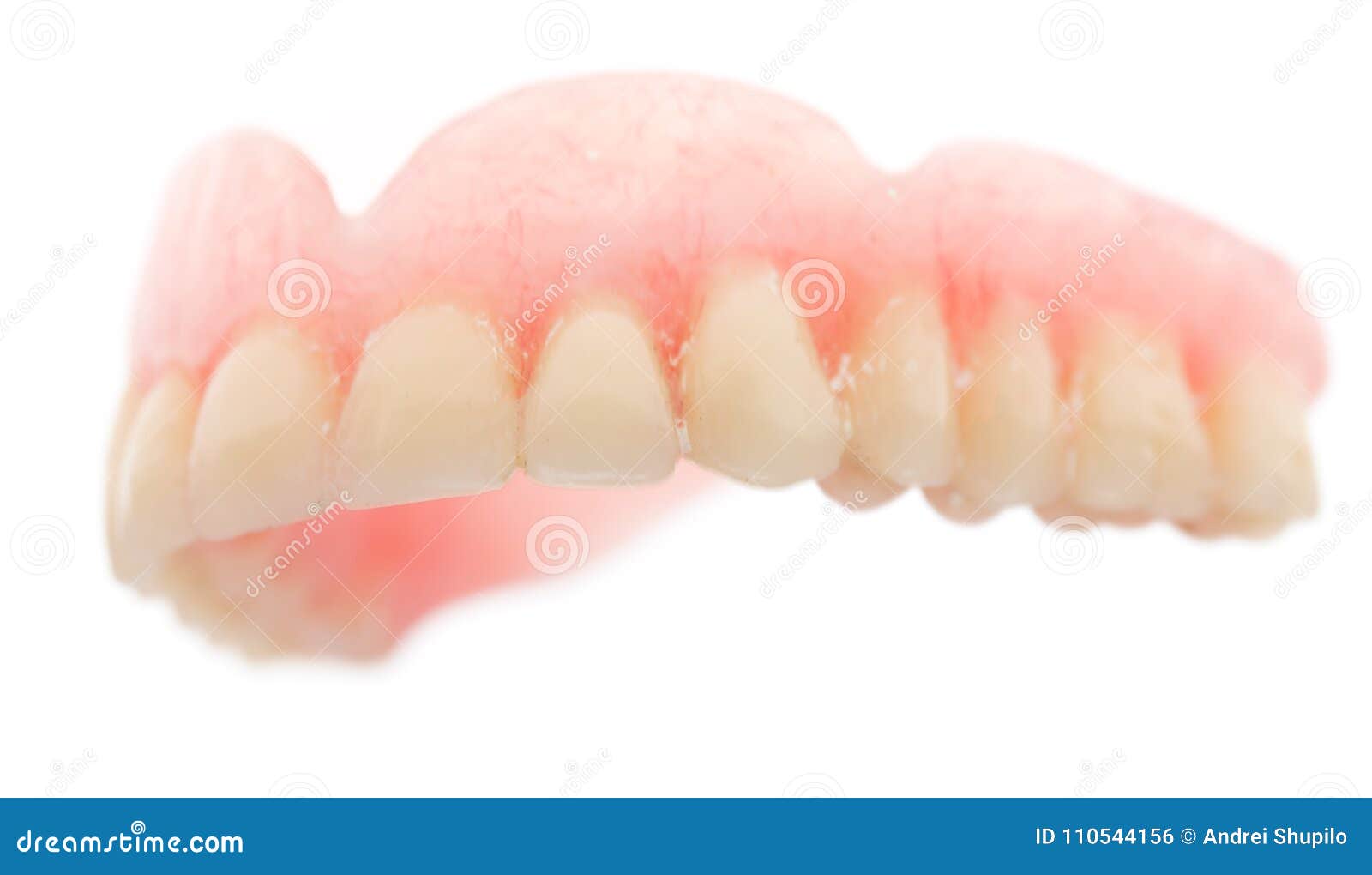 False Teeth on a White Background Stock Photo - Image of background ...