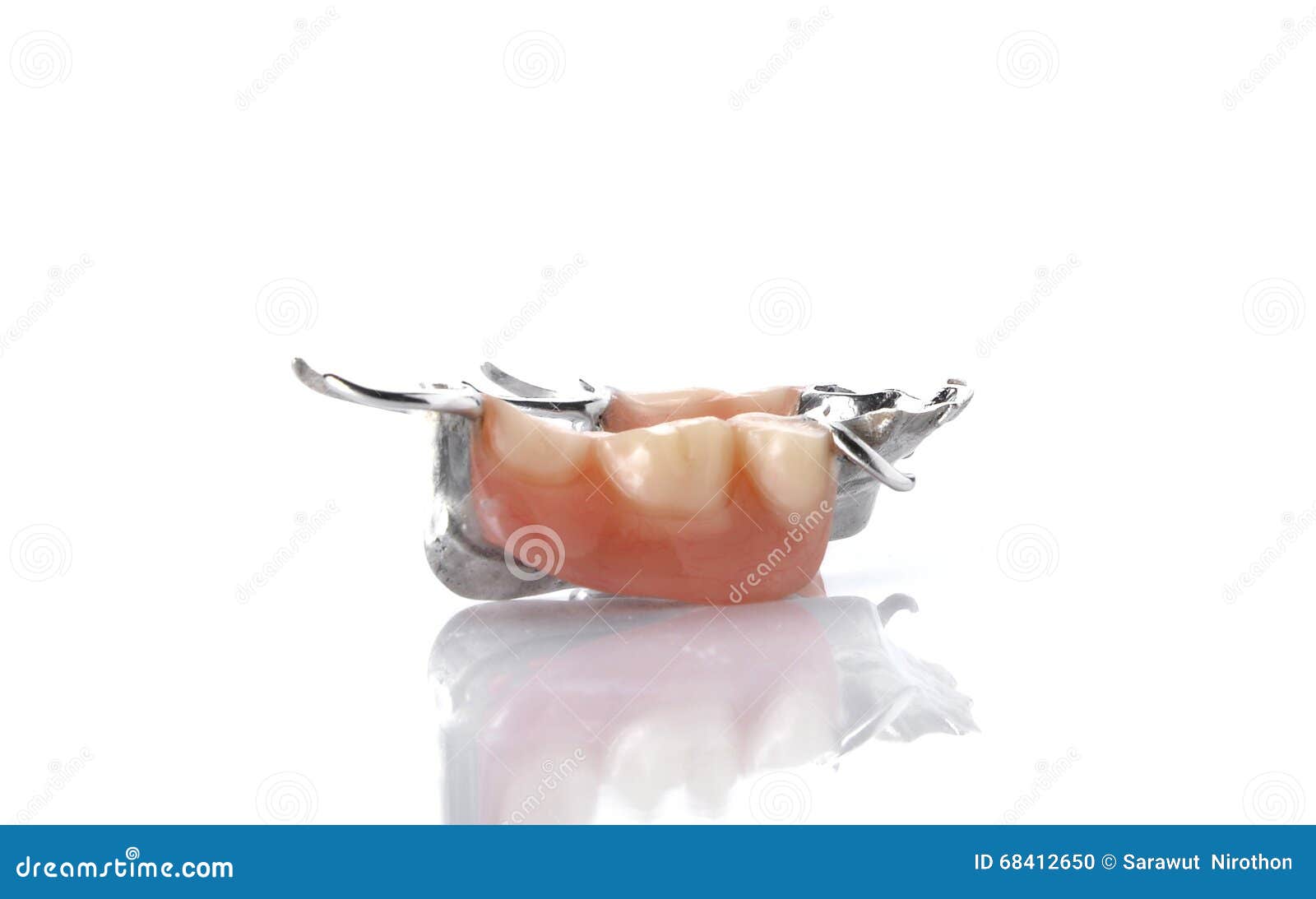 False Teeth on White Background. Stock Photo - Image of form, plastic ...