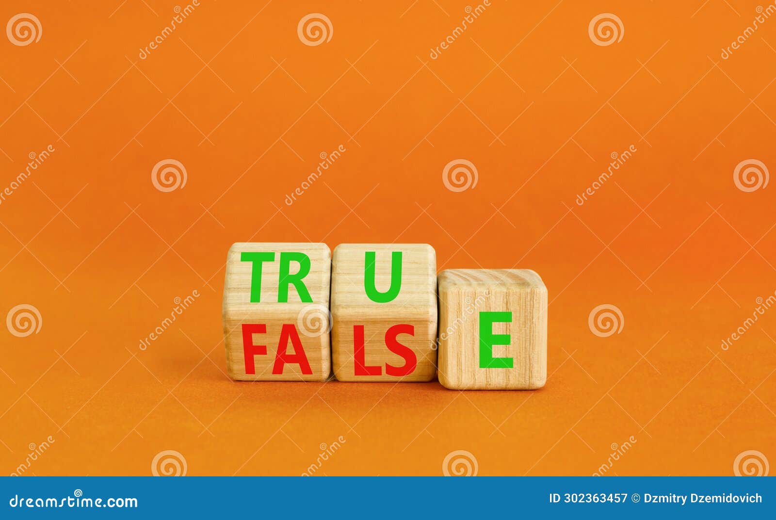 False or True Symbol. Turned Wooden Cubes and Changed the Word False To ...