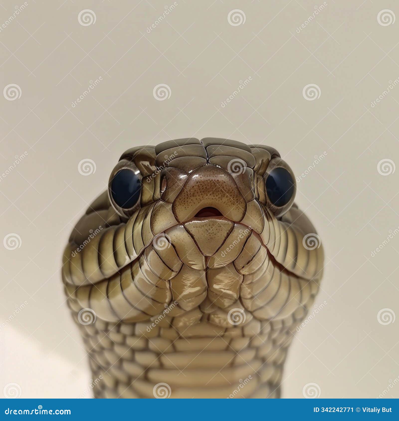 False Water Cobra is Raised and Poised Hood Partially Expanded and ...