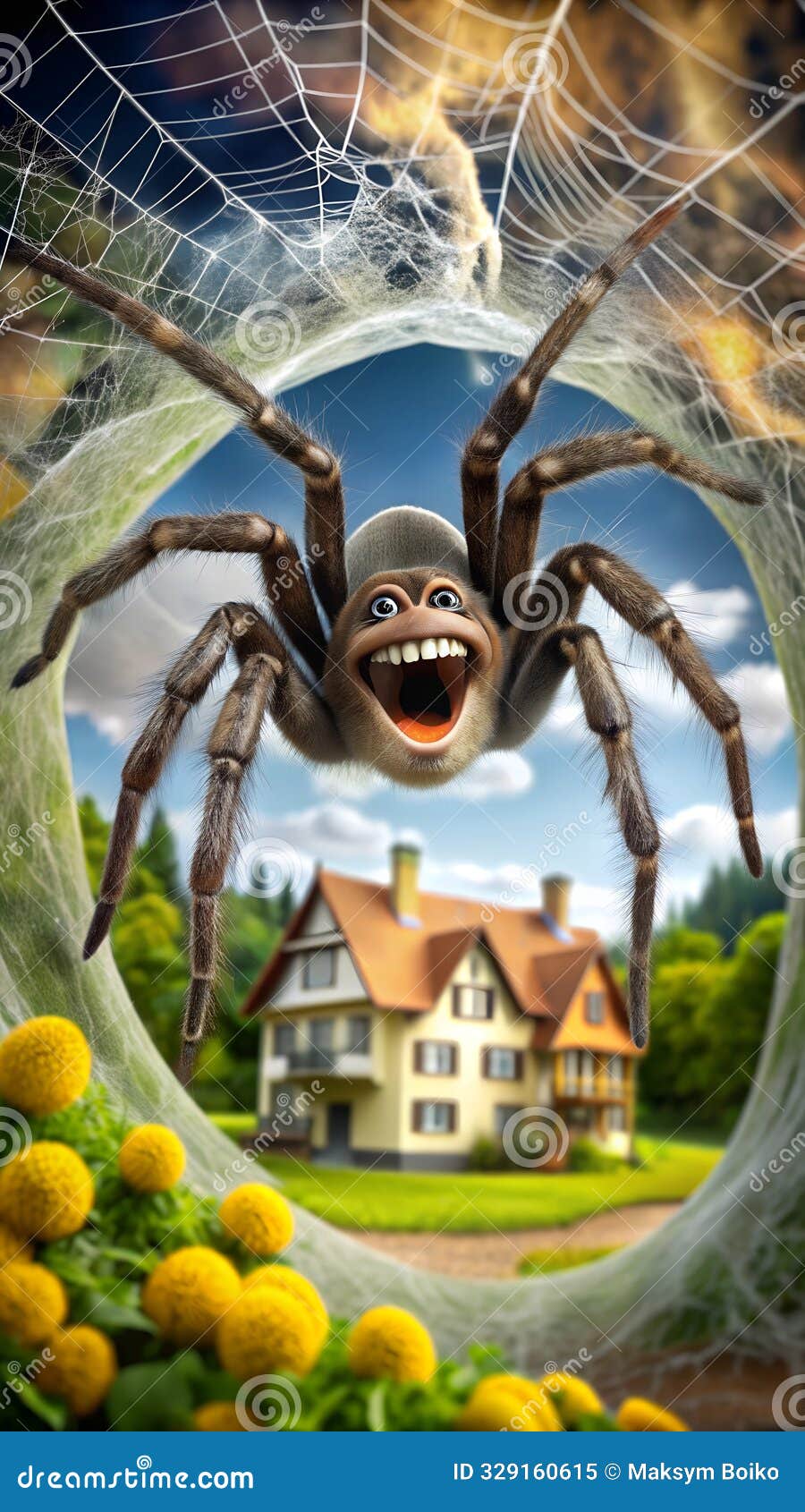 False Widow Spider Smiles Street Stock Illustration Illustration Of Holiday Graphic 329160615