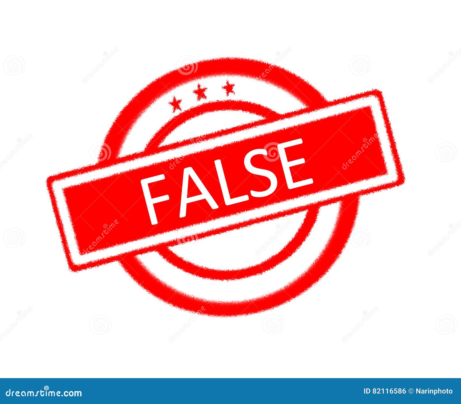 False Word on Red Rubber Stamp Stock Illustration - Illustration of ...