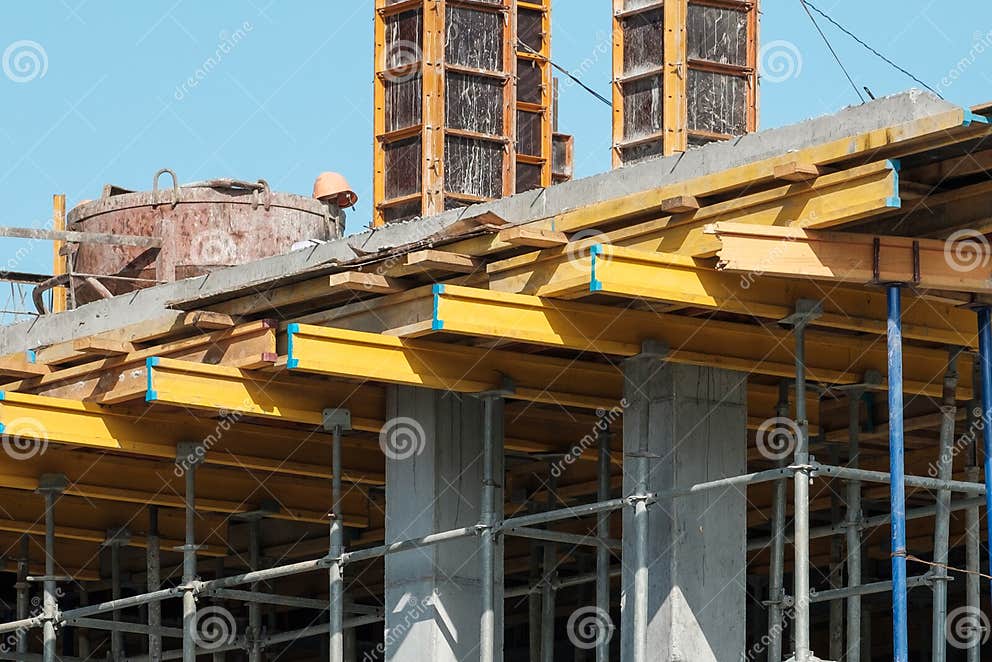 Falsework Used on Skyscraper Building Stock Image - Image of ...