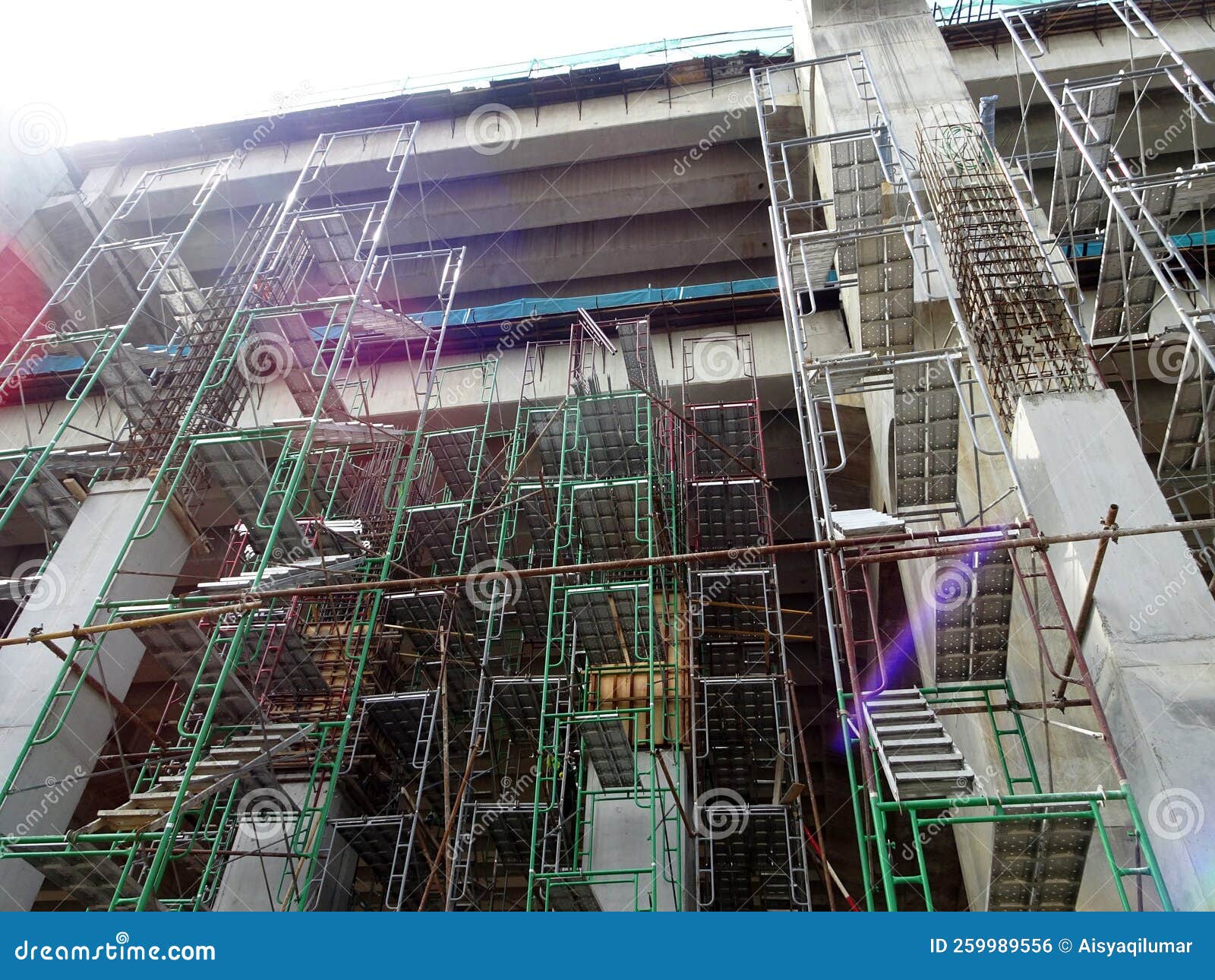 Falsework Work at the Construction Site. it Consists of Temporary ...