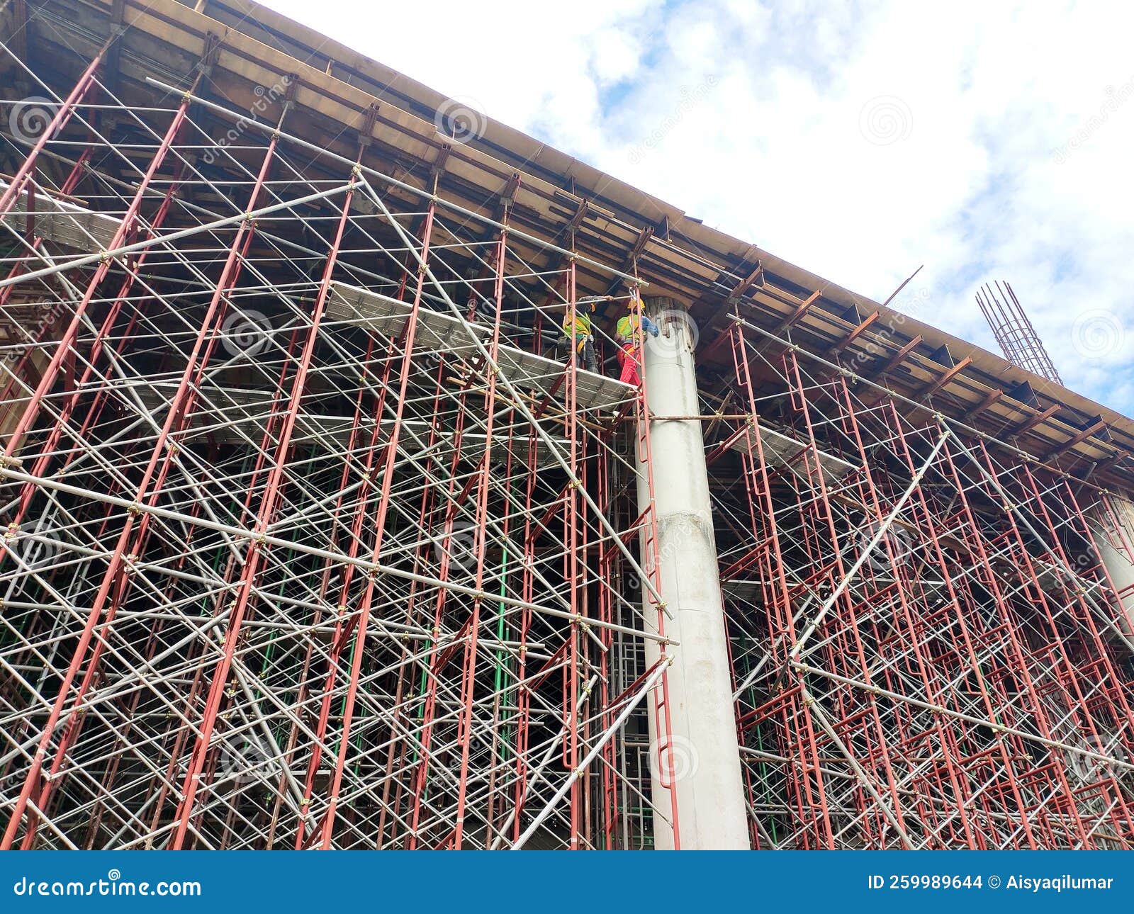 Falsework Work at the Construction Site. it Consists of Temporary ...