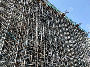 Falsework Work at the Construction Site. it Consists of Temporary ...