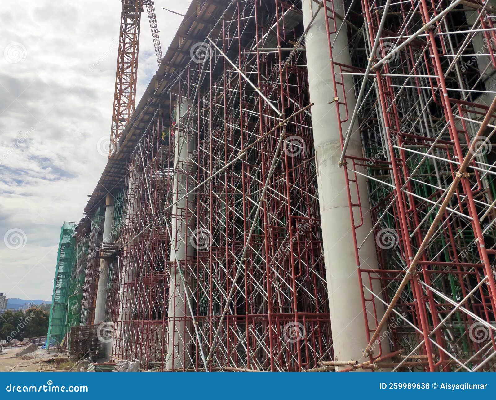 Falsework Work at the Construction Site. it Consists of Temporary ...