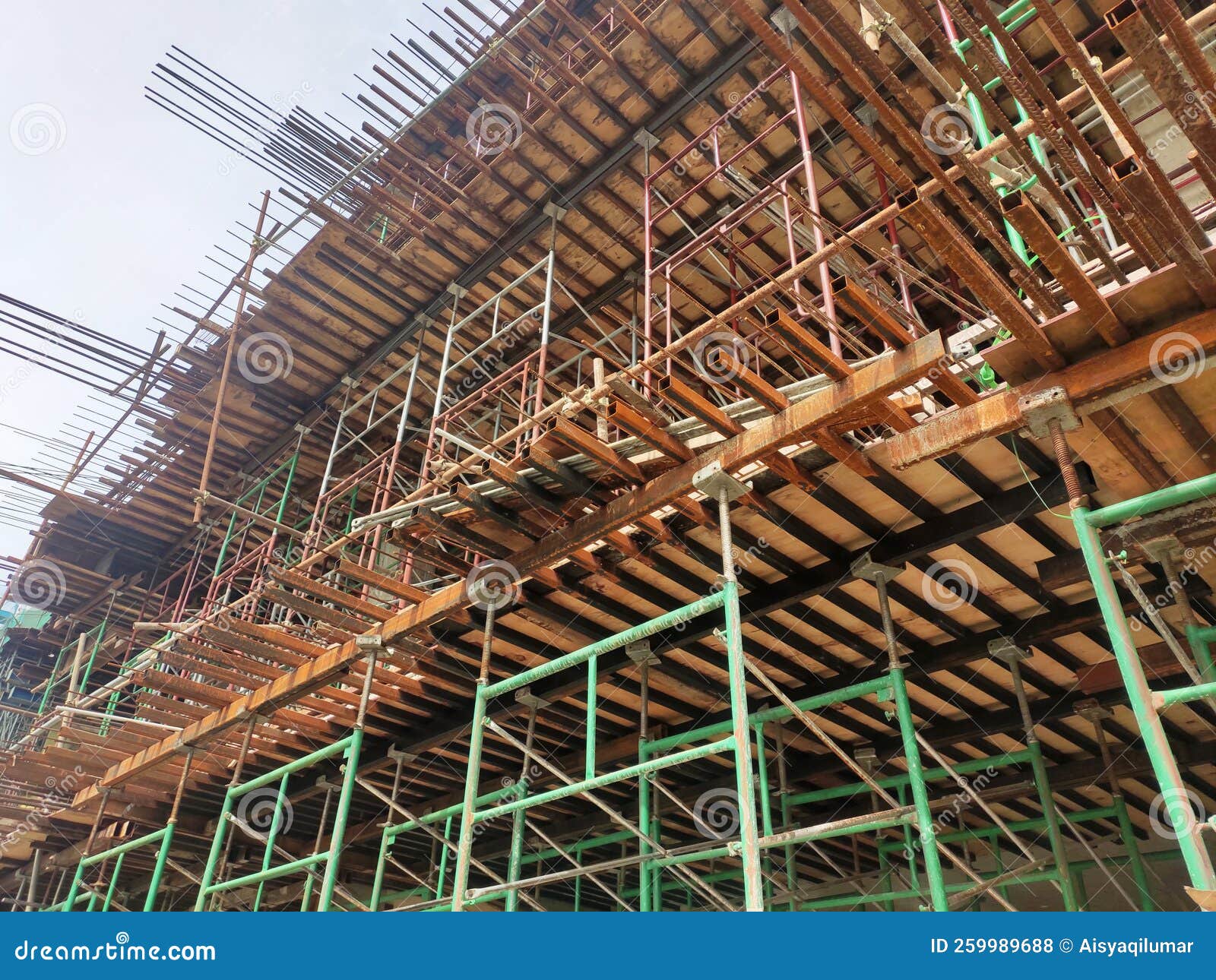 Falsework Work at the Construction Site. it Consists of Temporary ...