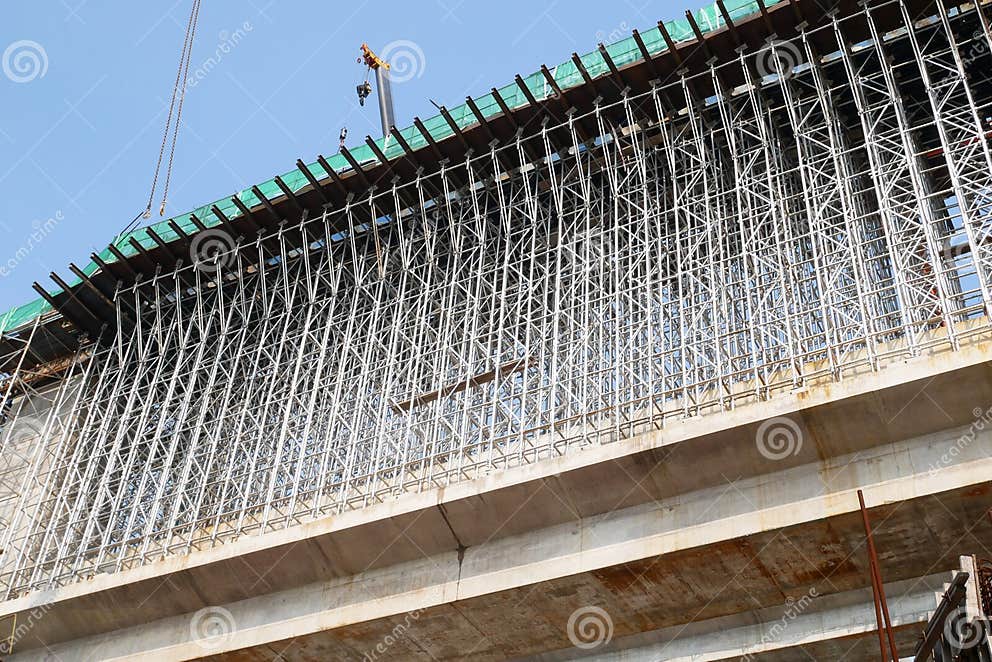 Falsework Work at the Construction Site. it Consists of Temporary Structures Used in ...