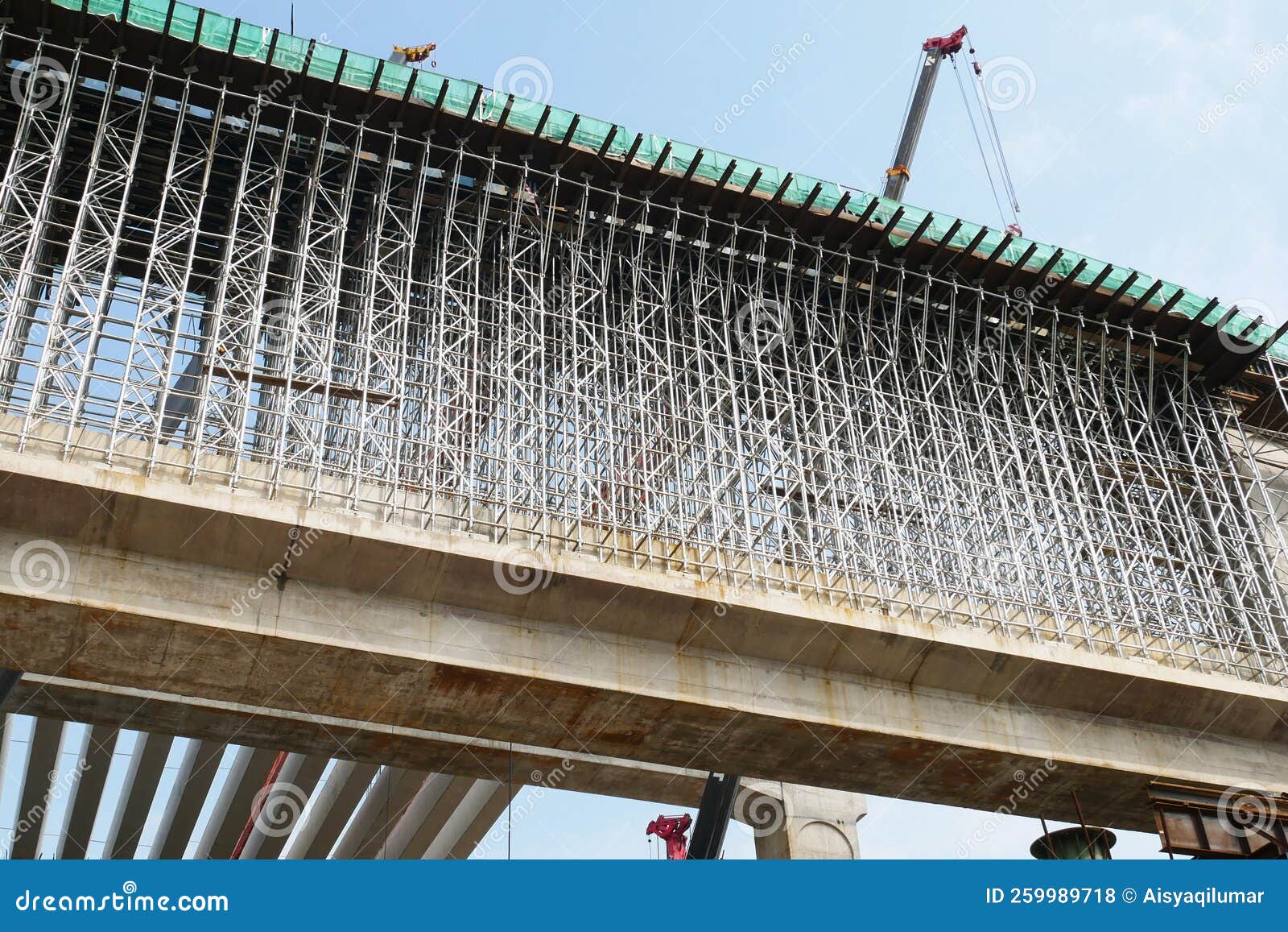 Falsework Work at the Construction Site. it Consists of Temporary ...