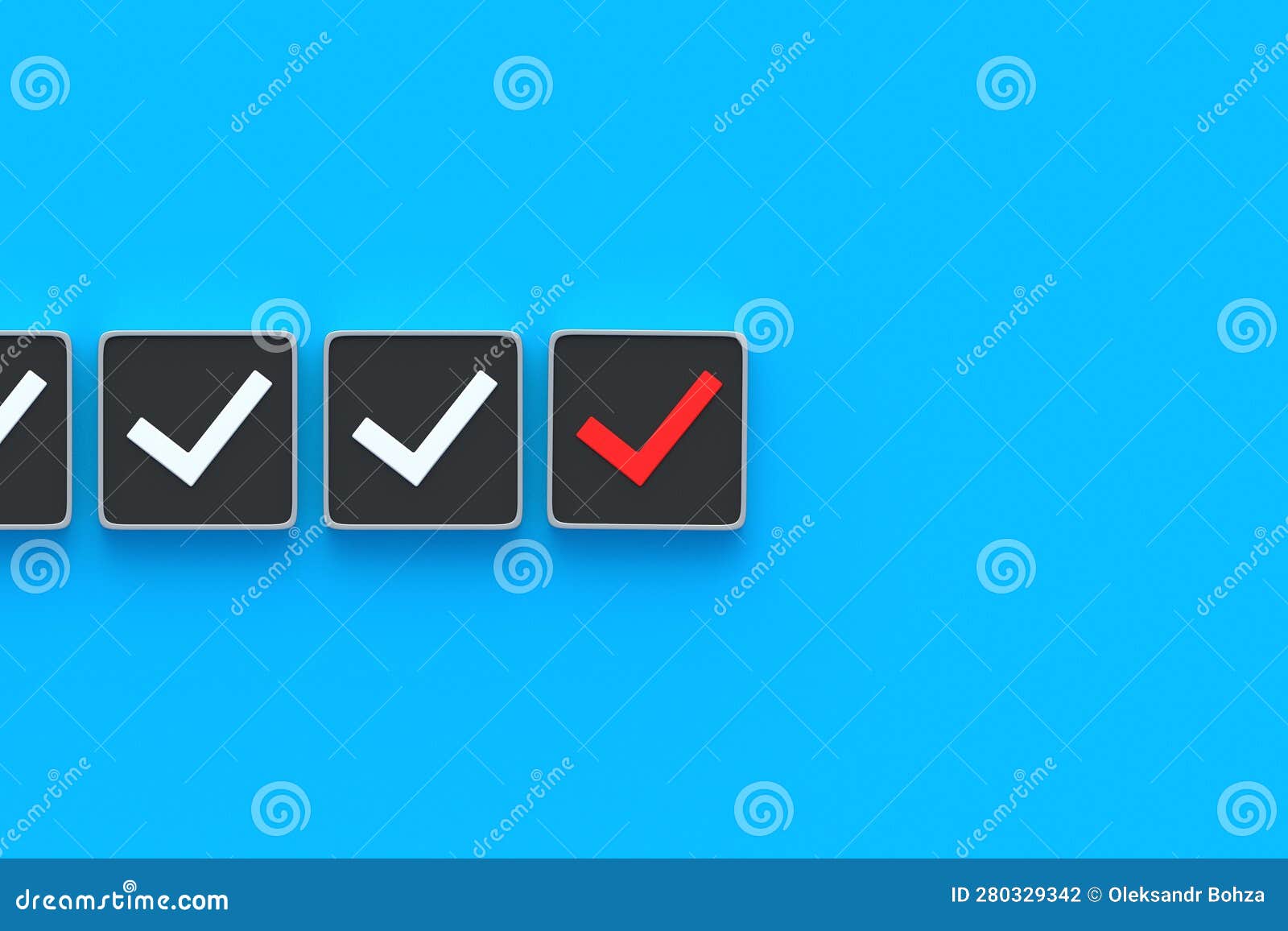 Falsification of Results. Red Check Mark on Button Stock Illustration ...