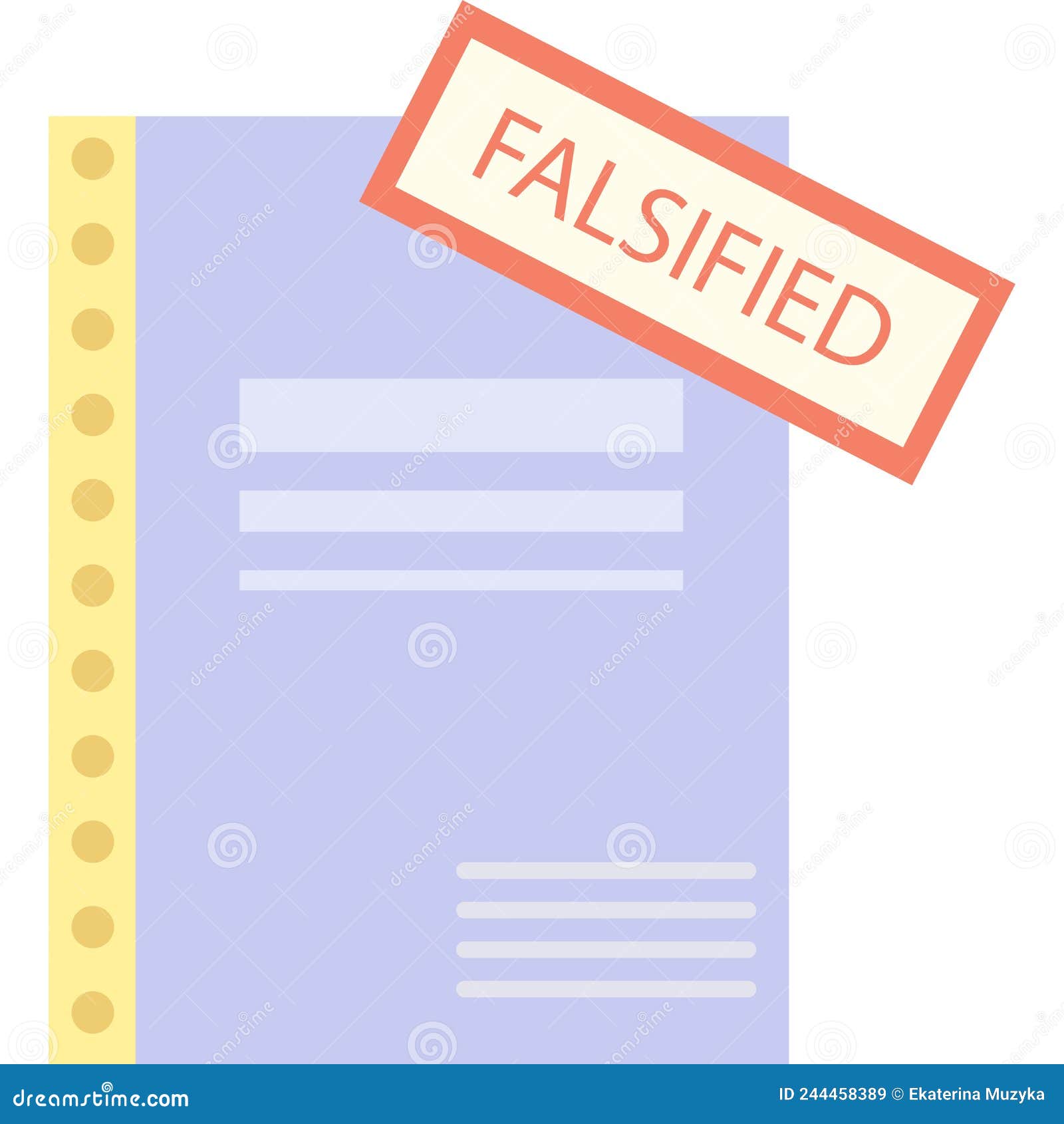 Falsified Stamp On Document Flat Icon Vector | CartoonDealer.com #244458389