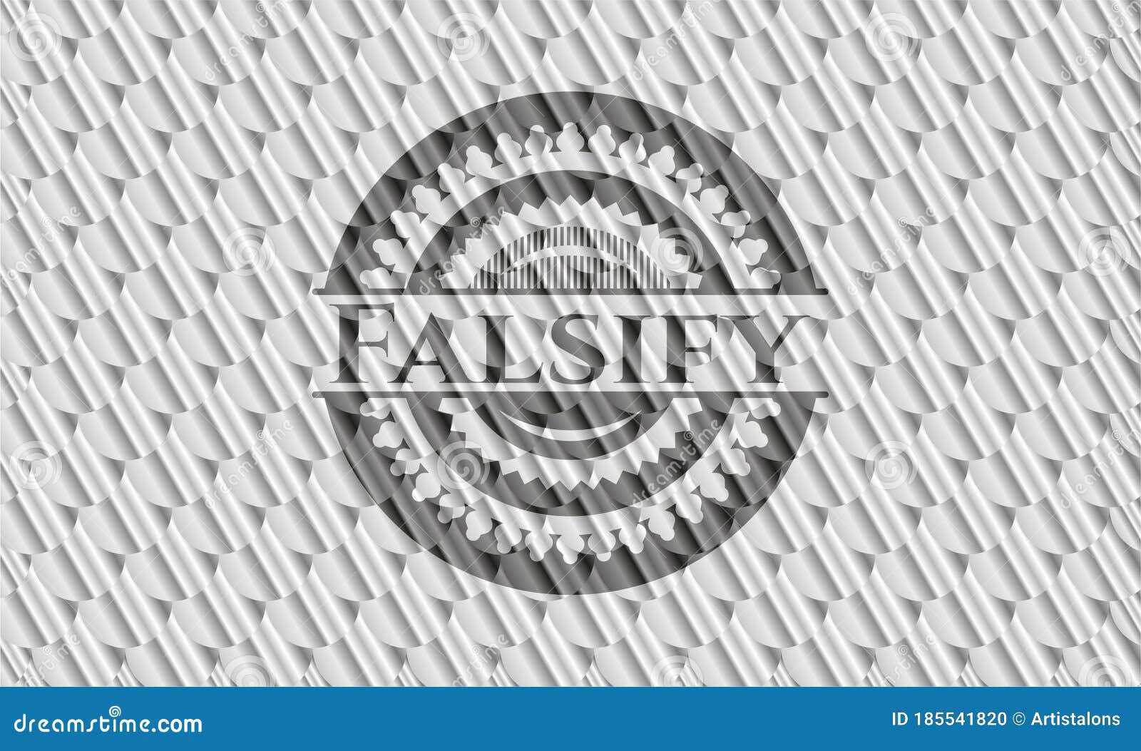 Falsify Silver Badge. Scales Pattern. Vector Illustration. Detailed ...