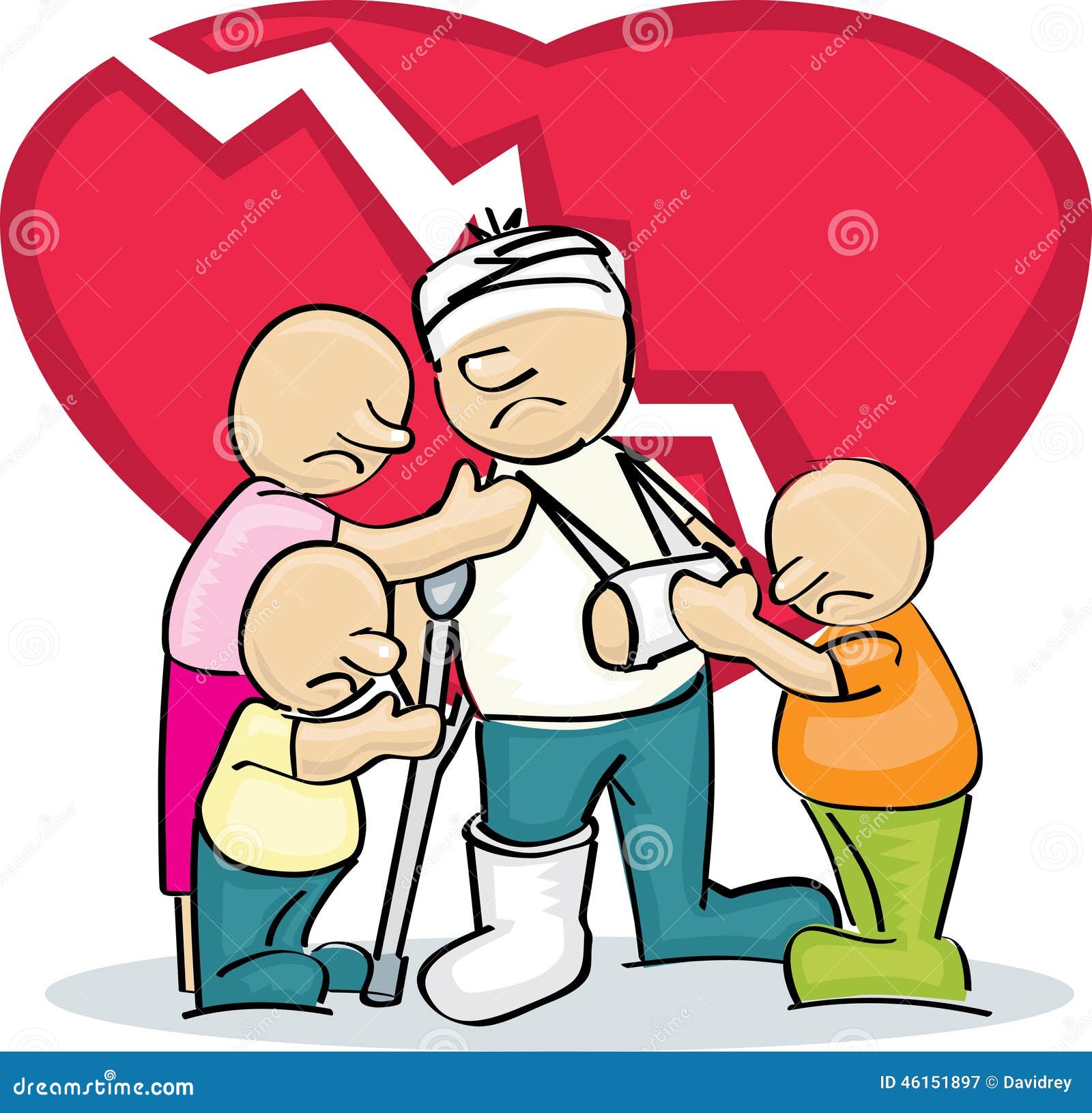 Família Triste Com Pai Ferido Ilustração do Vetor - Ilustração de ...