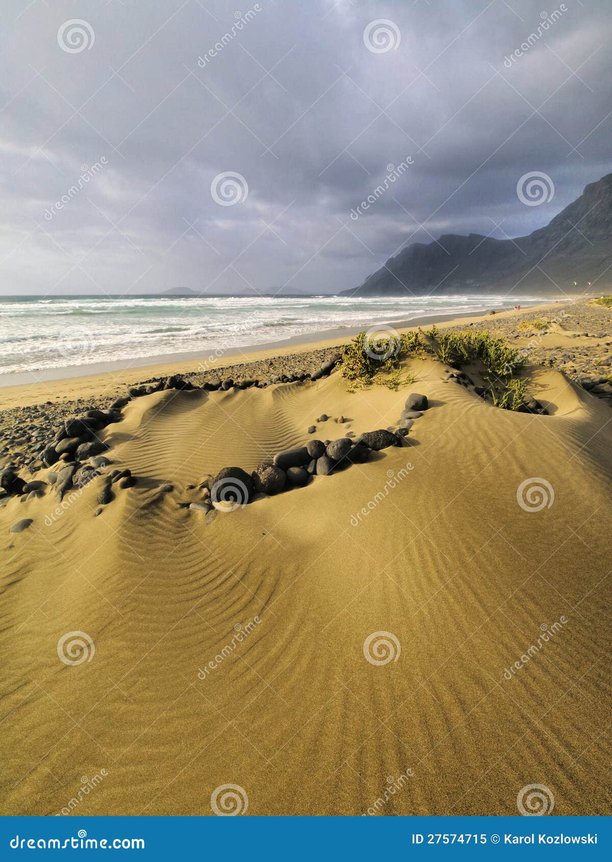 Famara stock image. Image of danger, sand, beautiful - 27574715