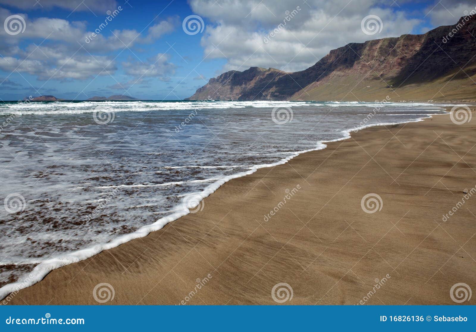 Famara beach, Lanzarote stock photo. Image of canary - 16826136