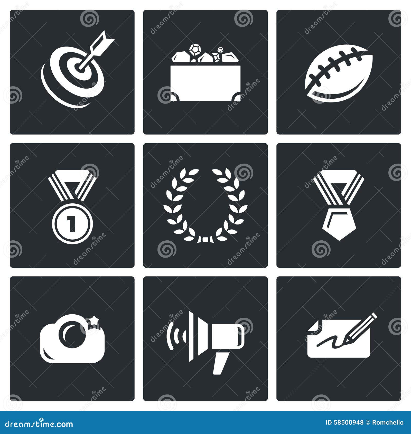 Fame and Glory Icons Set. Vector Illustration. Stock Illustration ...