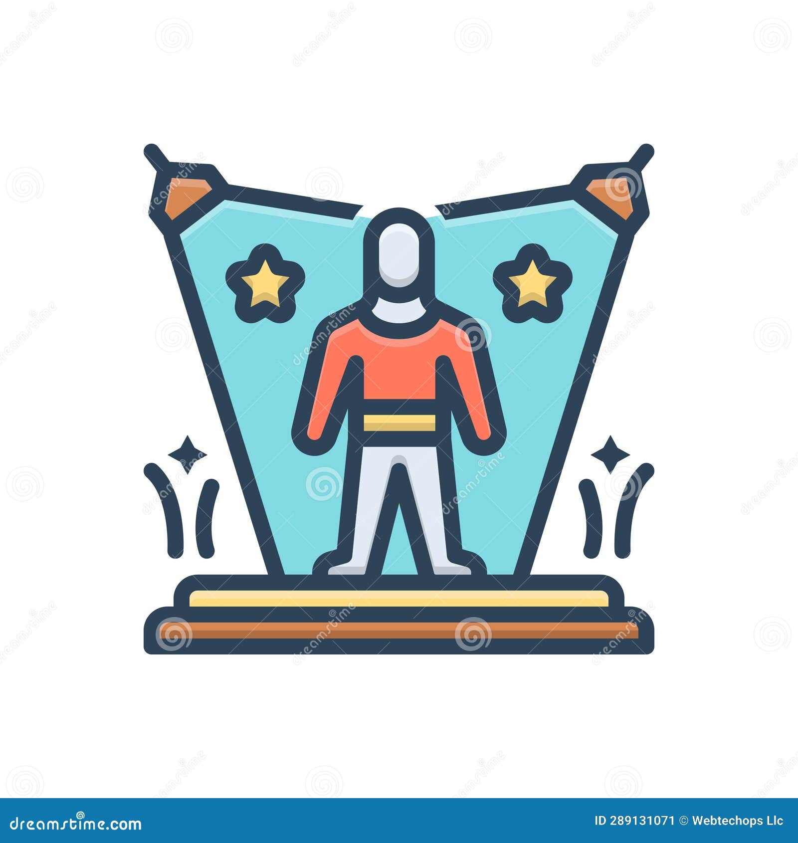 Color Illustration Icon for Fame, Prominence and Spotlight Stock ...