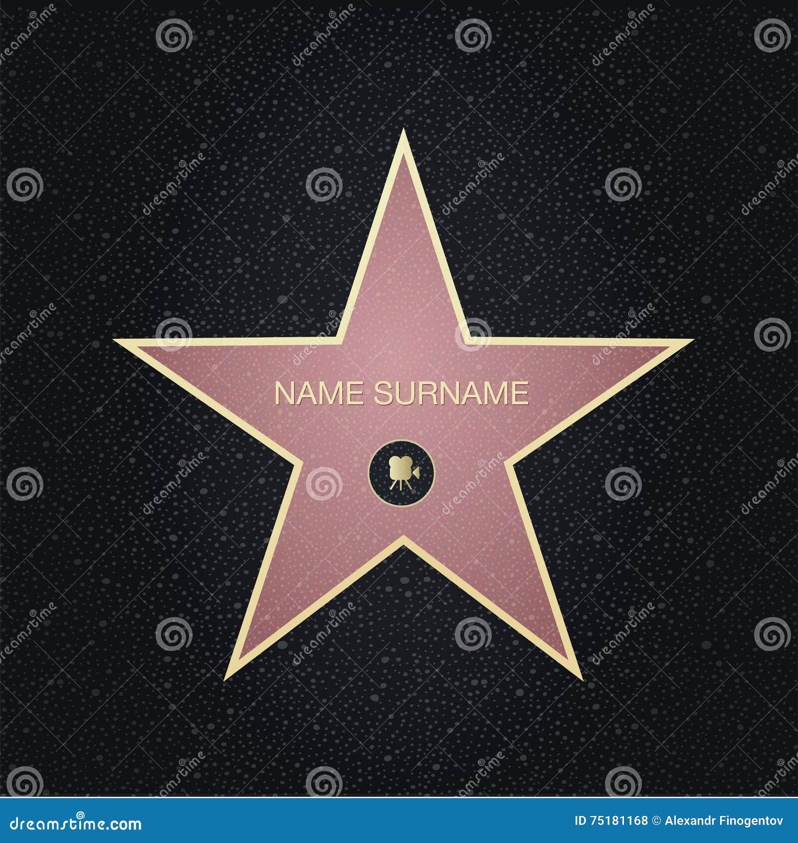 Fame Star with Place for Name.Top View. Stock Illustration ...