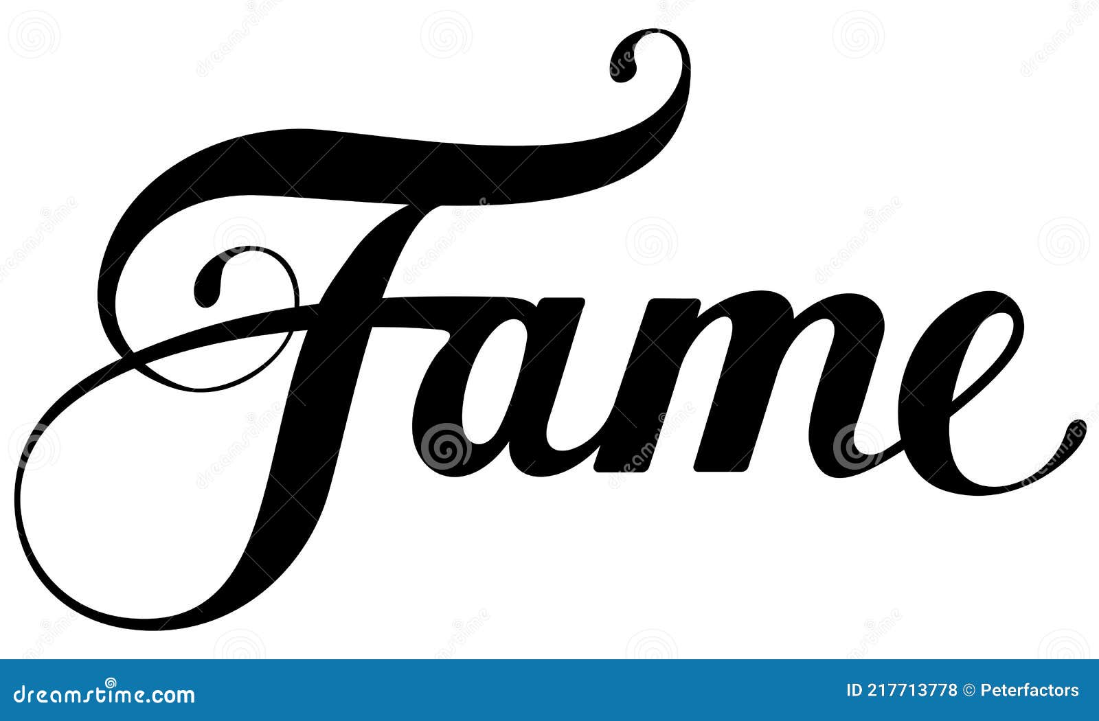 Fame - Custom Calligraphy Text Stock Vector - Illustration of honor ...