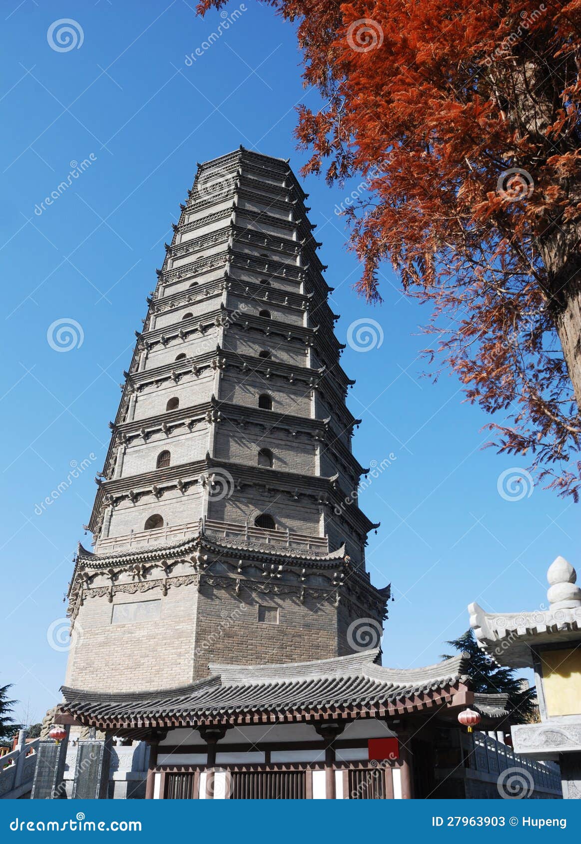 Famen Temple Pagoda in Xian Stock Image - Image of famous, ancient ...
