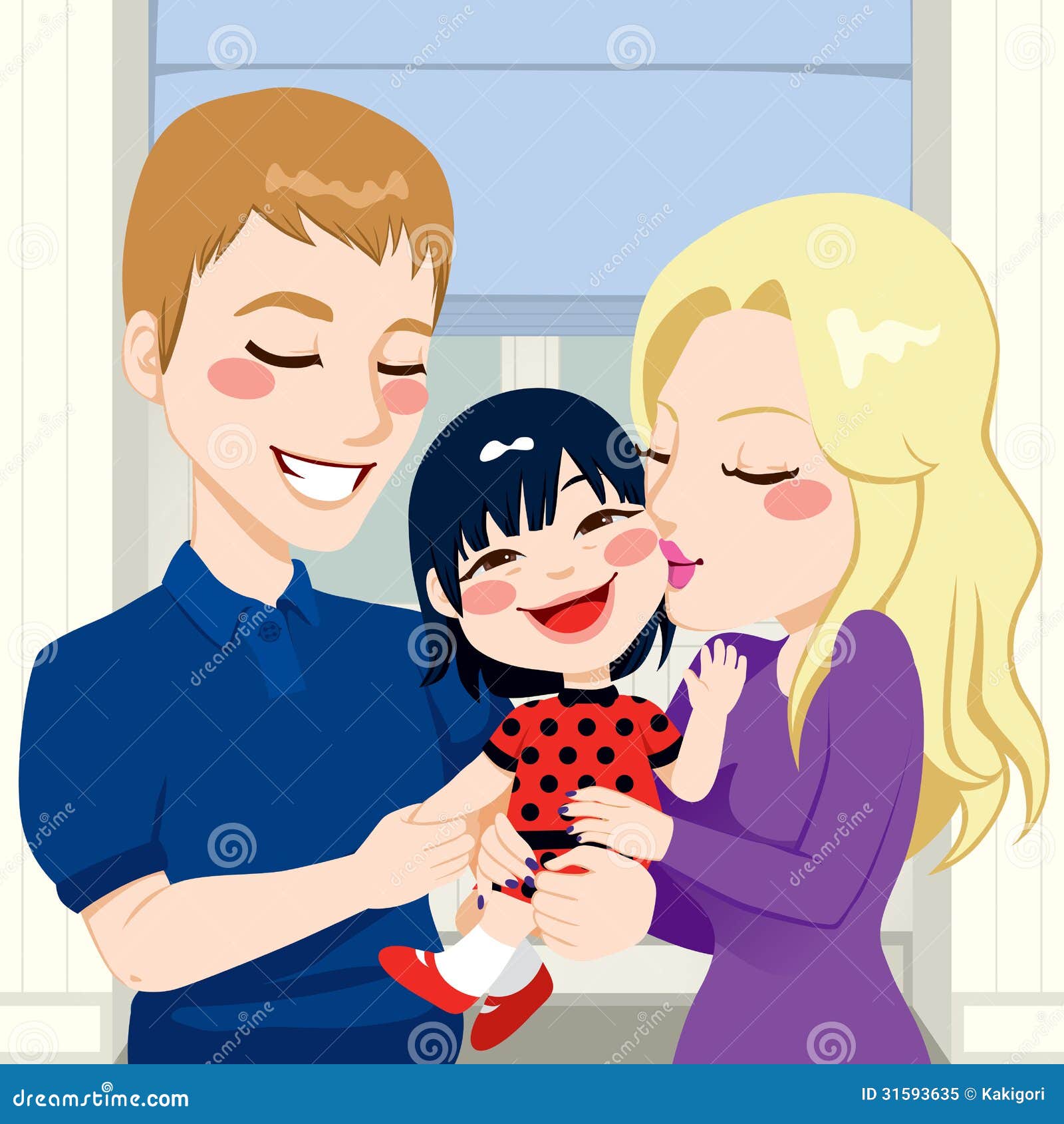 Familia Adoptada De La Hija Ilustración del Vector - Ilustración de ...