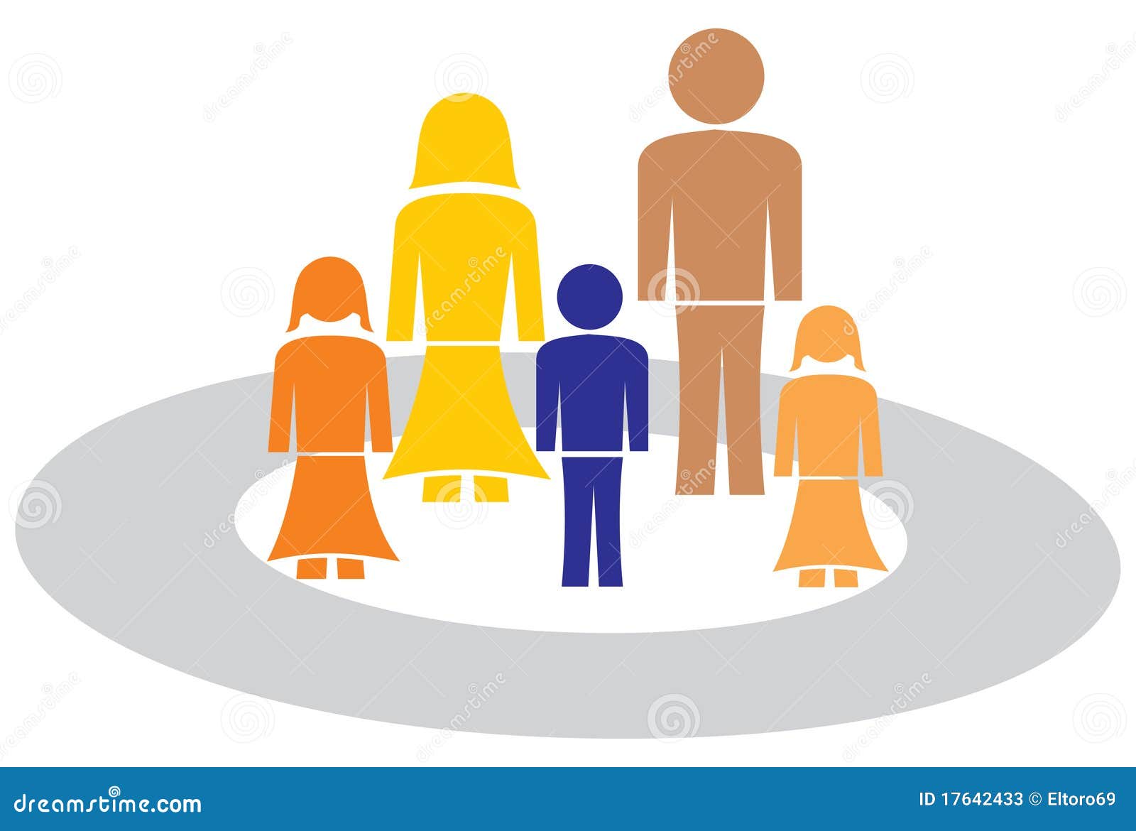 Familia con el círculo ilustración del vector. Ilustración de familia ...