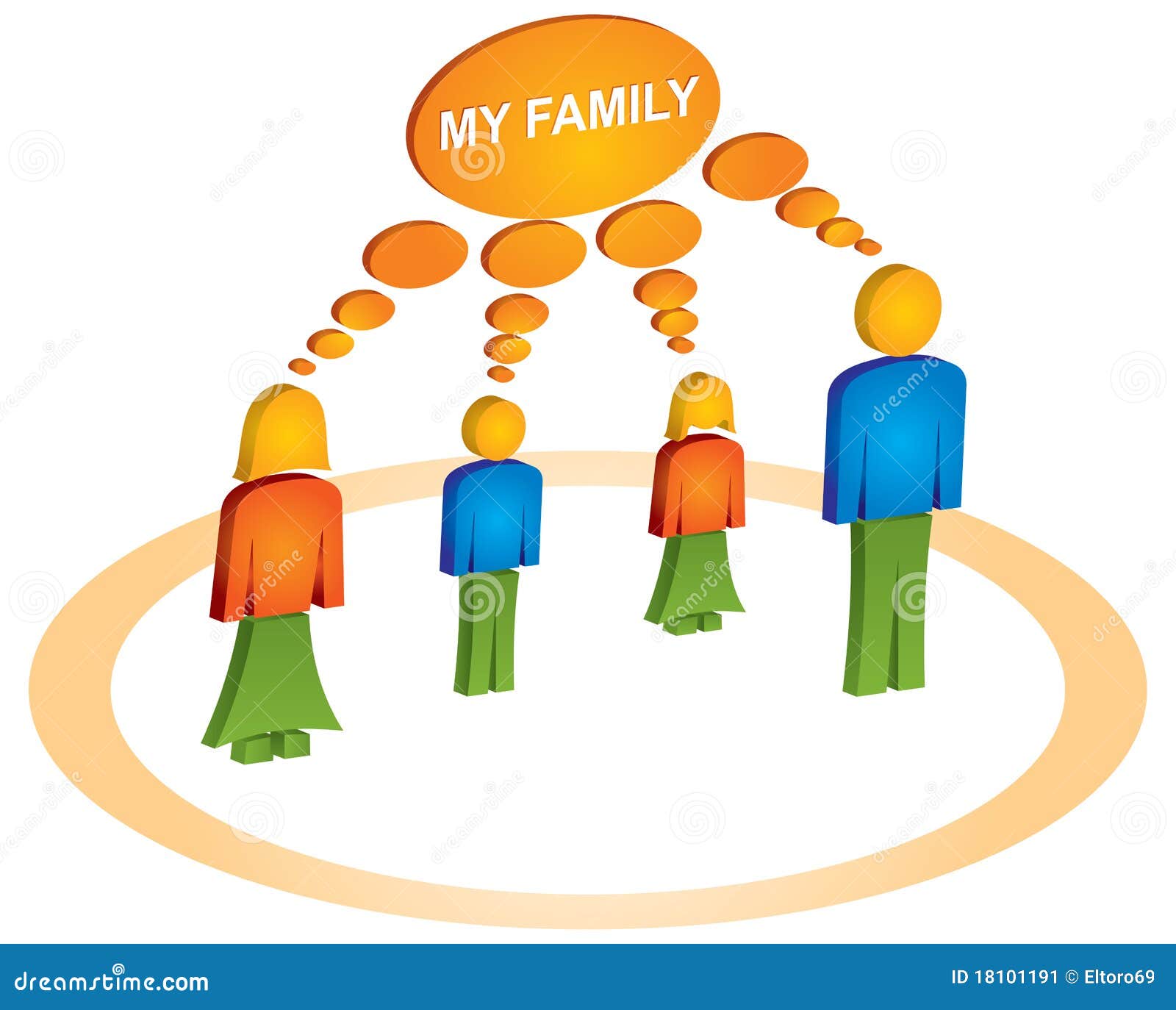 Familia con el círculo ilustración del vector. Ilustración de persona ...