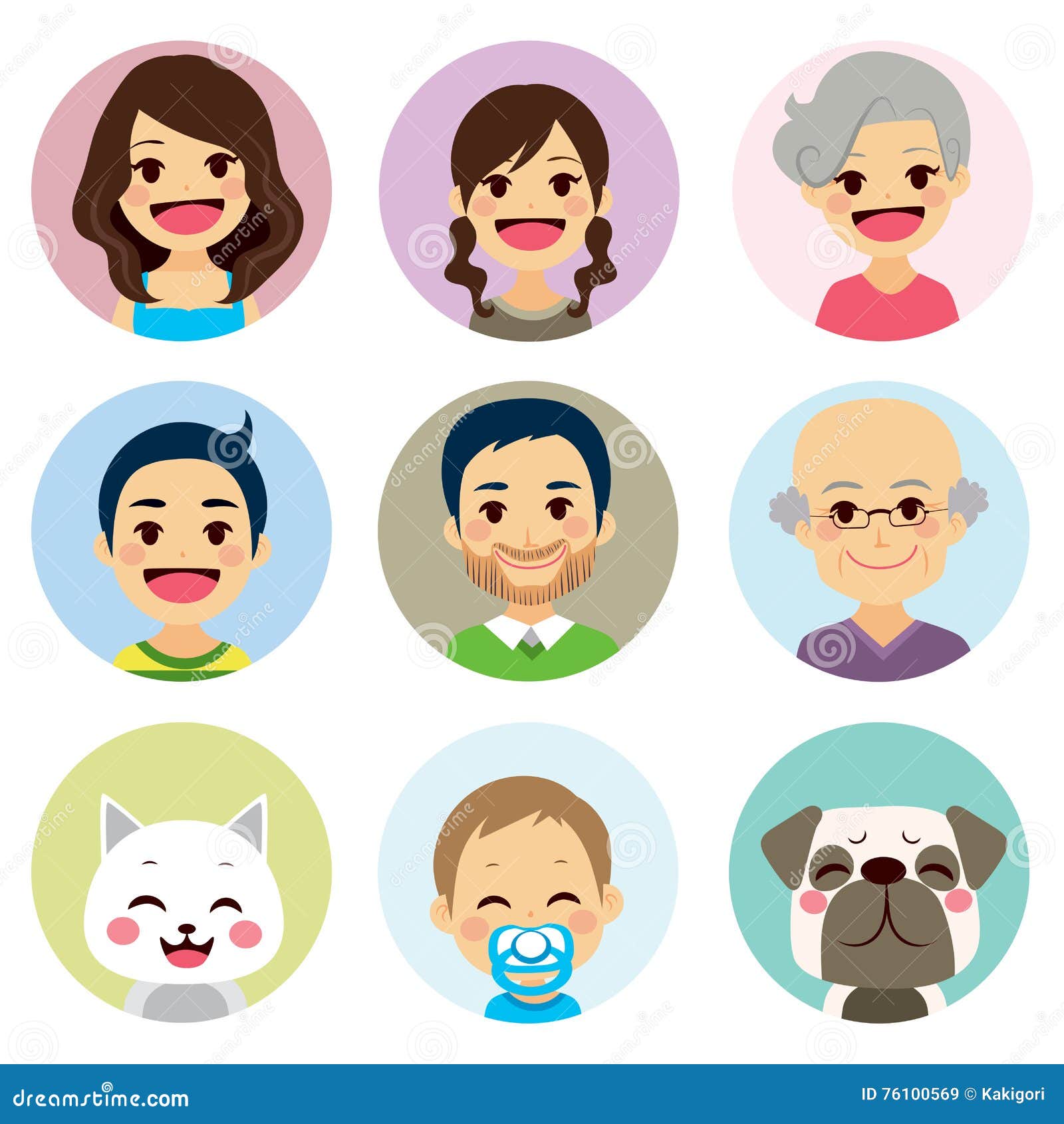 Familia extensa Avatar ilustración del vector. Ilustración de familia ...