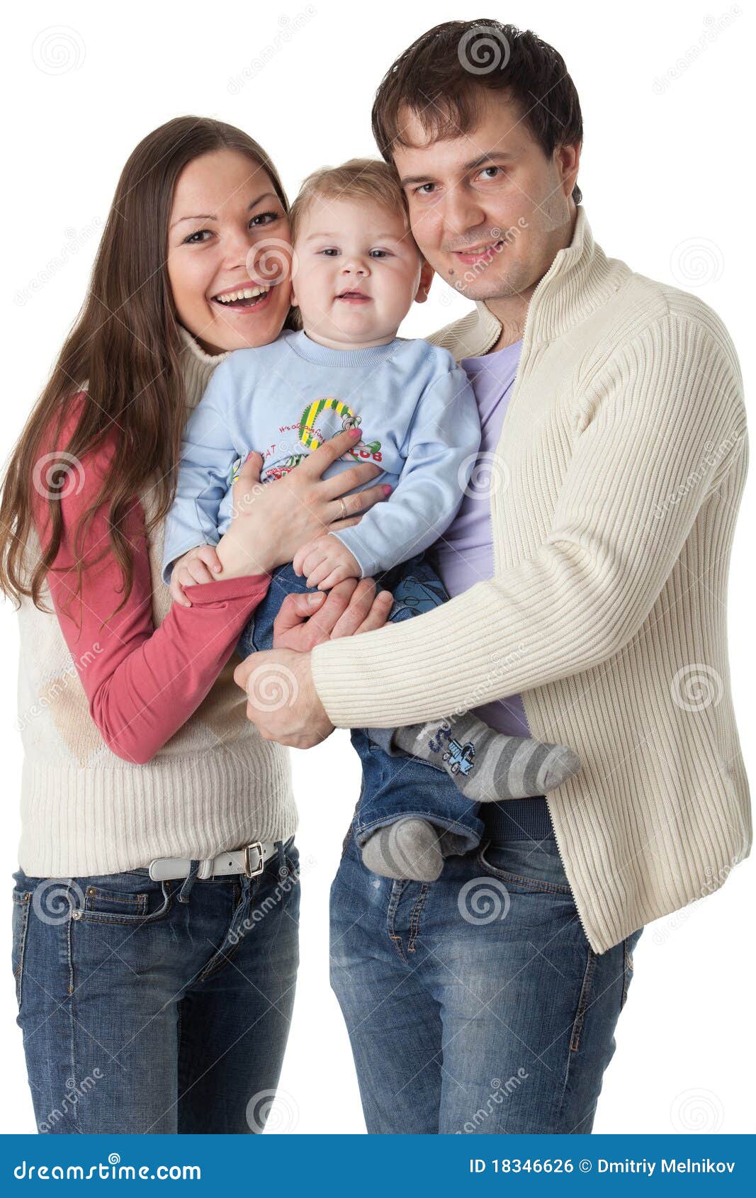 Familia feliz. foto de archivo. Imagen de alegre, paternidad - 18346626